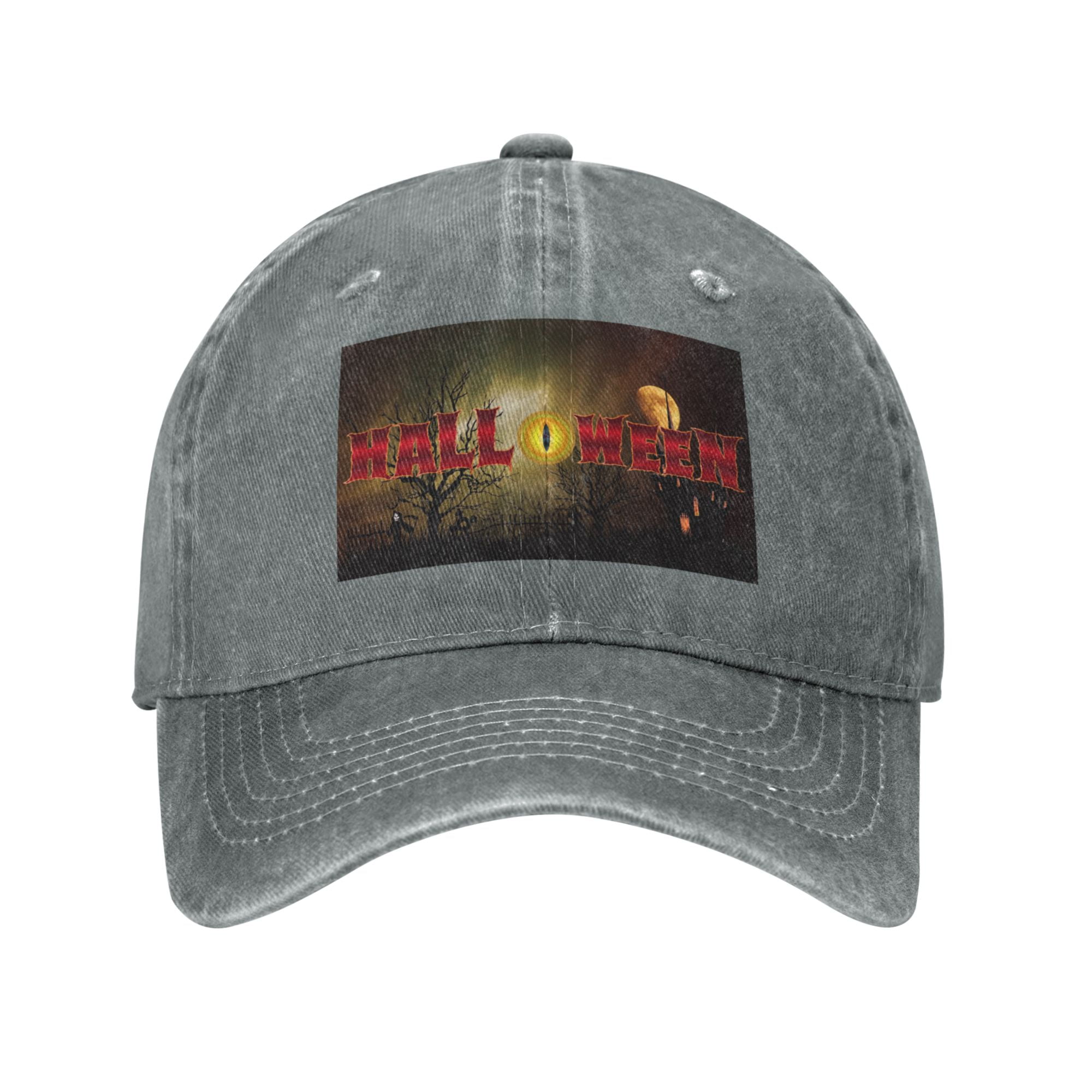 DouZhe Adjustable Washed Cotton Baseball Cap - Evil Eye Scary Halloween ...