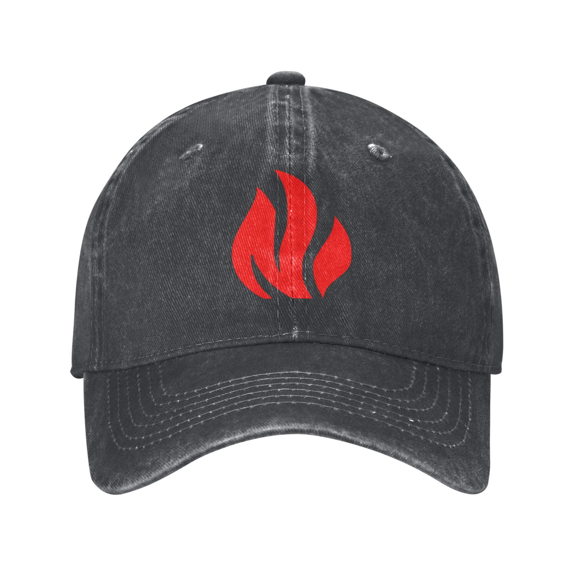DouZhe Adjustable Washed Cotton Baseball Cap - Fire Burning Symbols ...