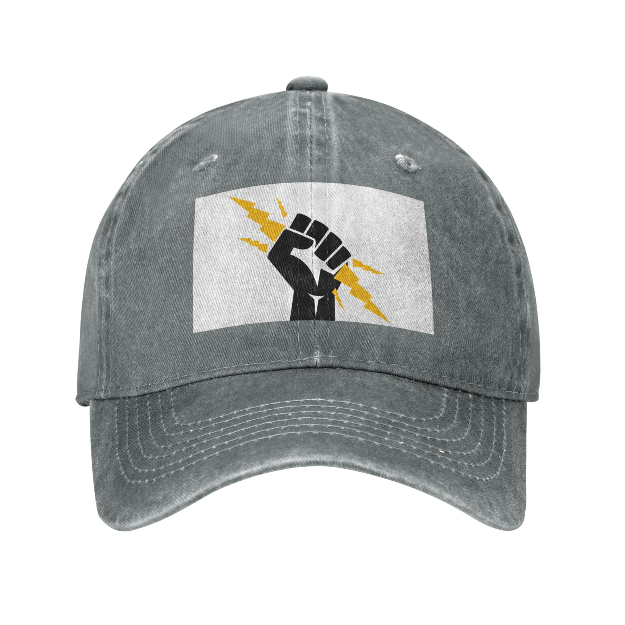 DouZhe Adjustable Washed Cotton Baseball Cap - Fist Flash Storm Prints ...