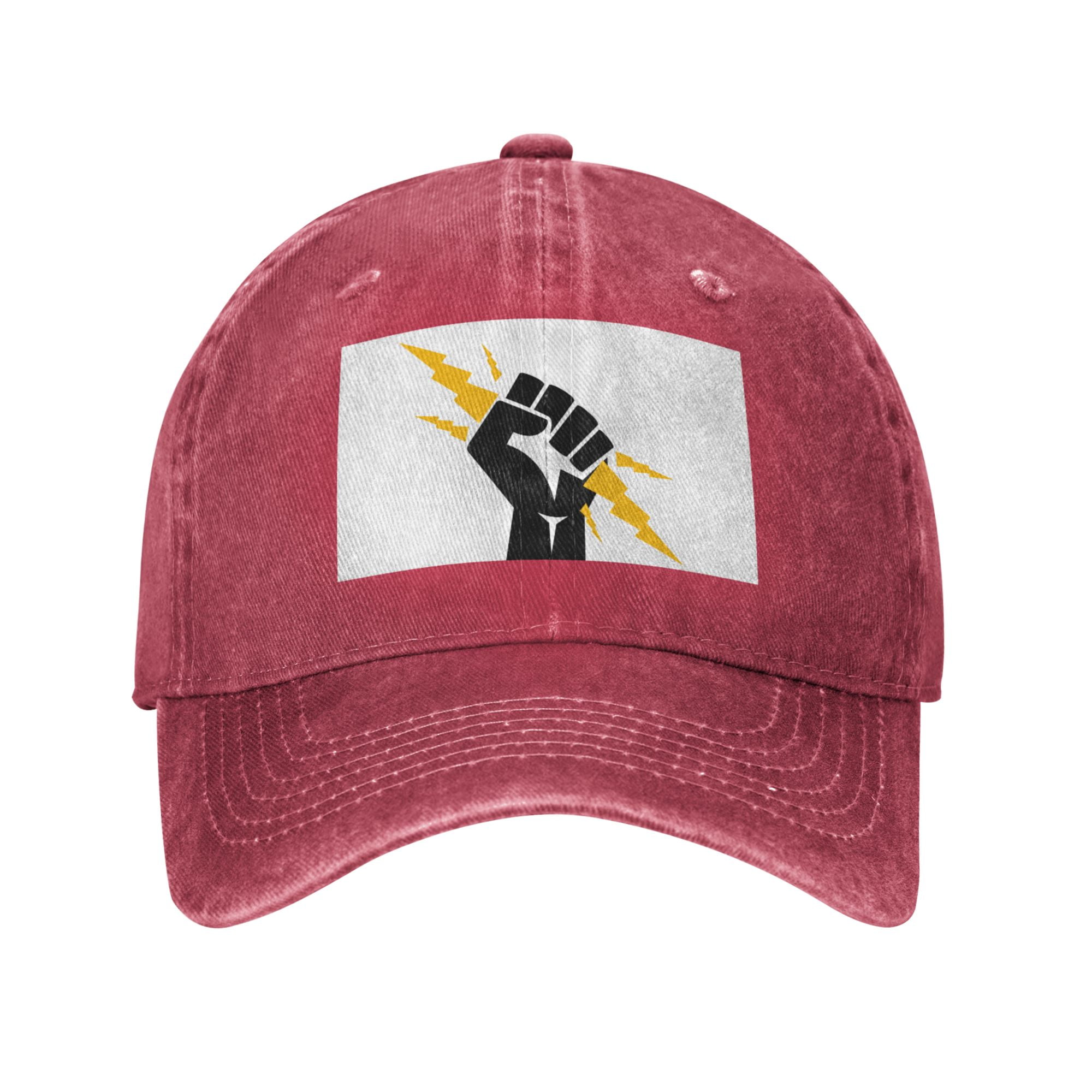 DouZhe Adjustable Washed Cotton Baseball Cap - Fist Flash Storm Prints ...