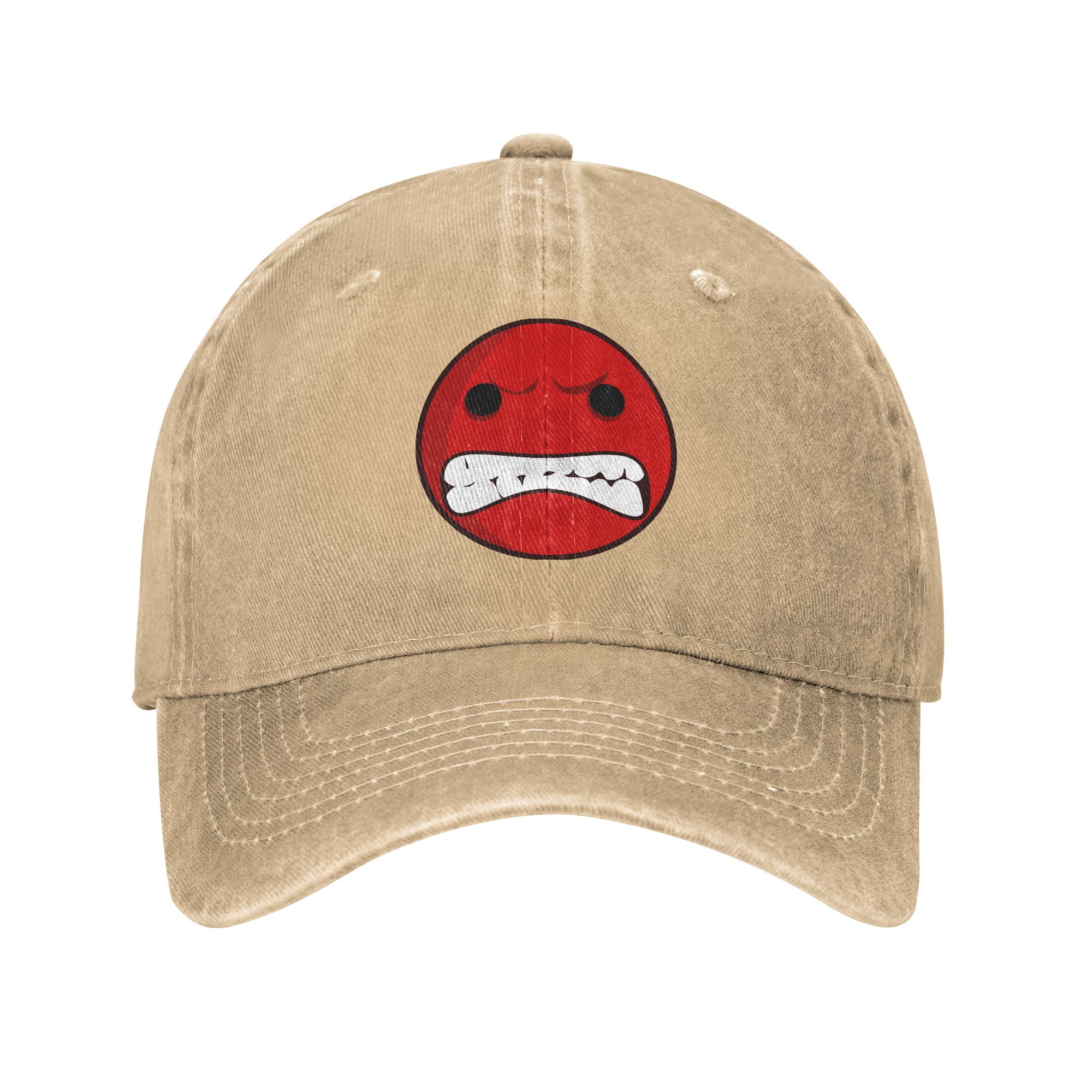 DouZhe Adjustable Washed Cotton Baseball Cap - Furious Angry Face ...