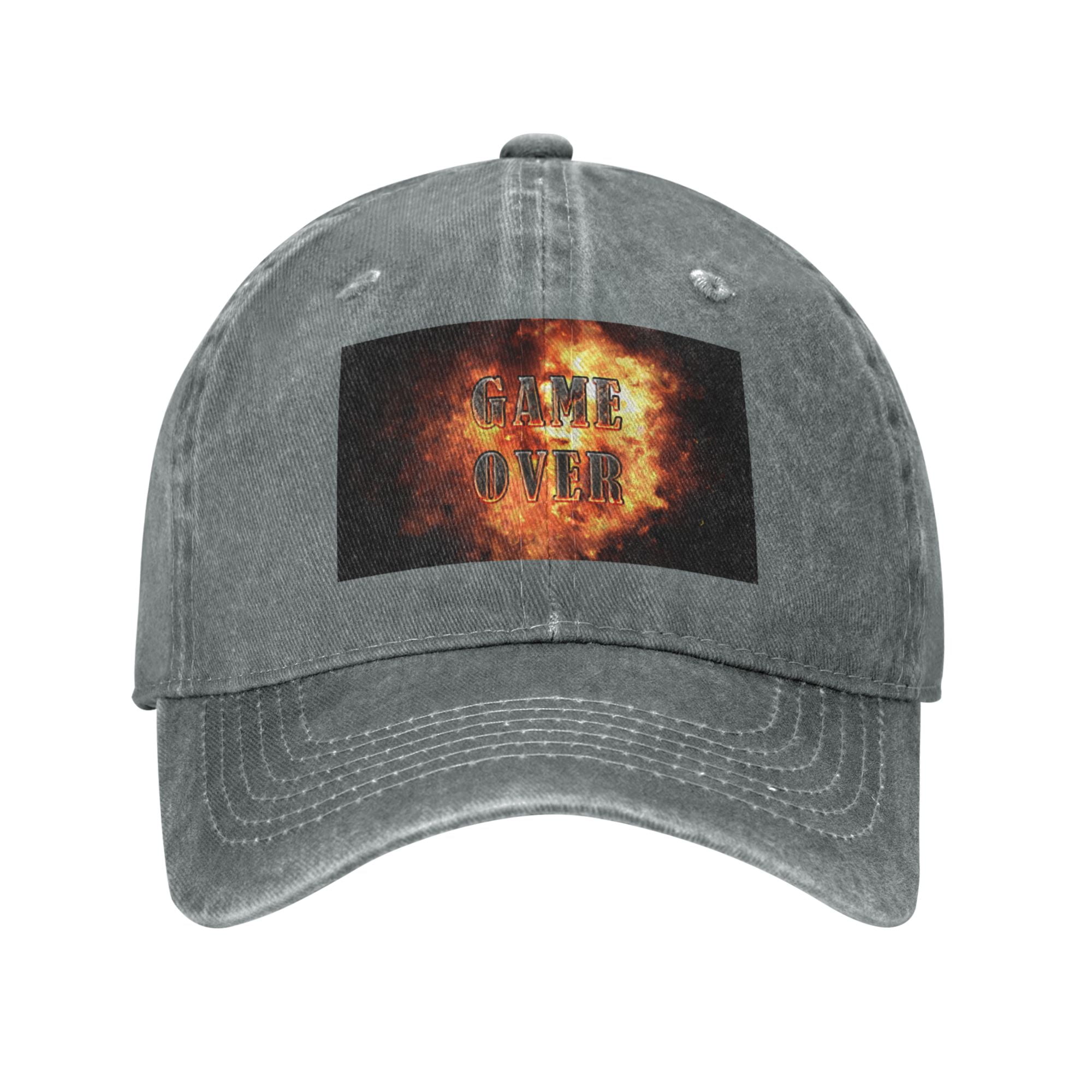 DouZhe Adjustable Washed Cotton Baseball Cap - Game Video Game Over ...