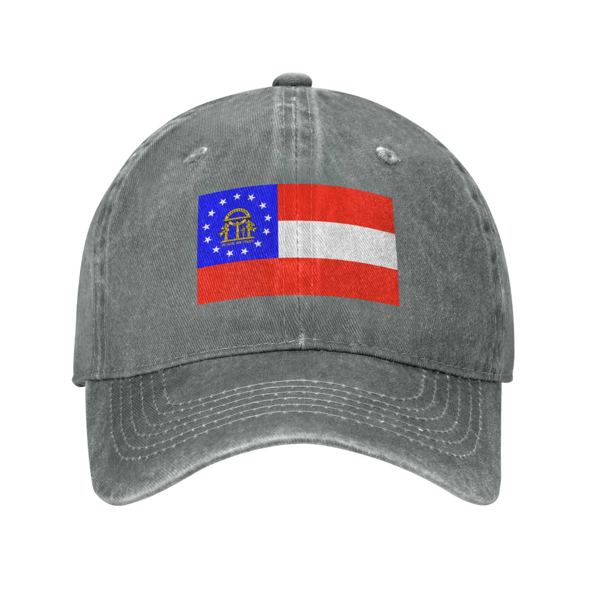 DouZhe Adjustable Washed Cotton Baseball Cap - Georgia State Seal Flag ...