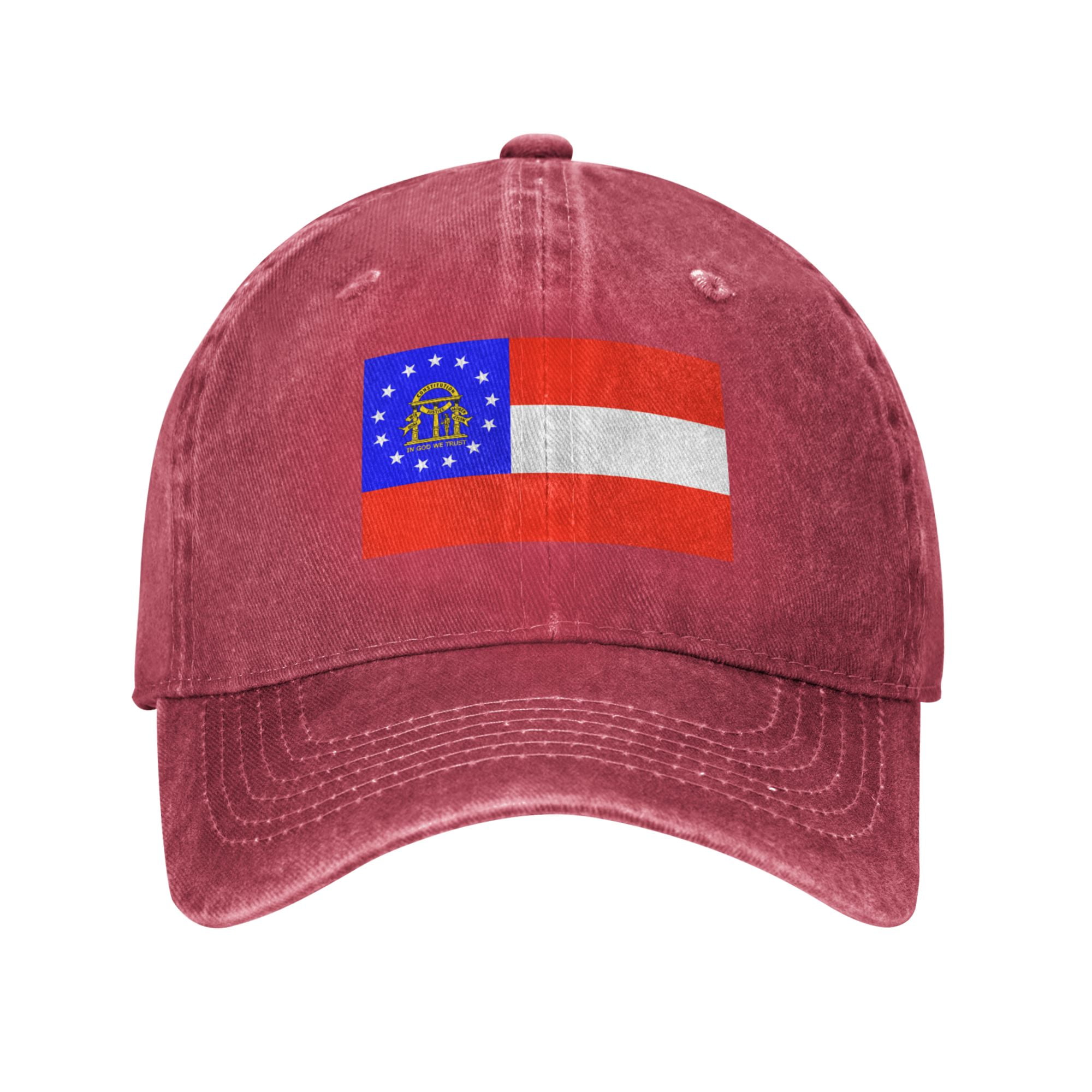 DouZhe Adjustable Washed Cotton Baseball Cap - Georgia State Seal Flag ...