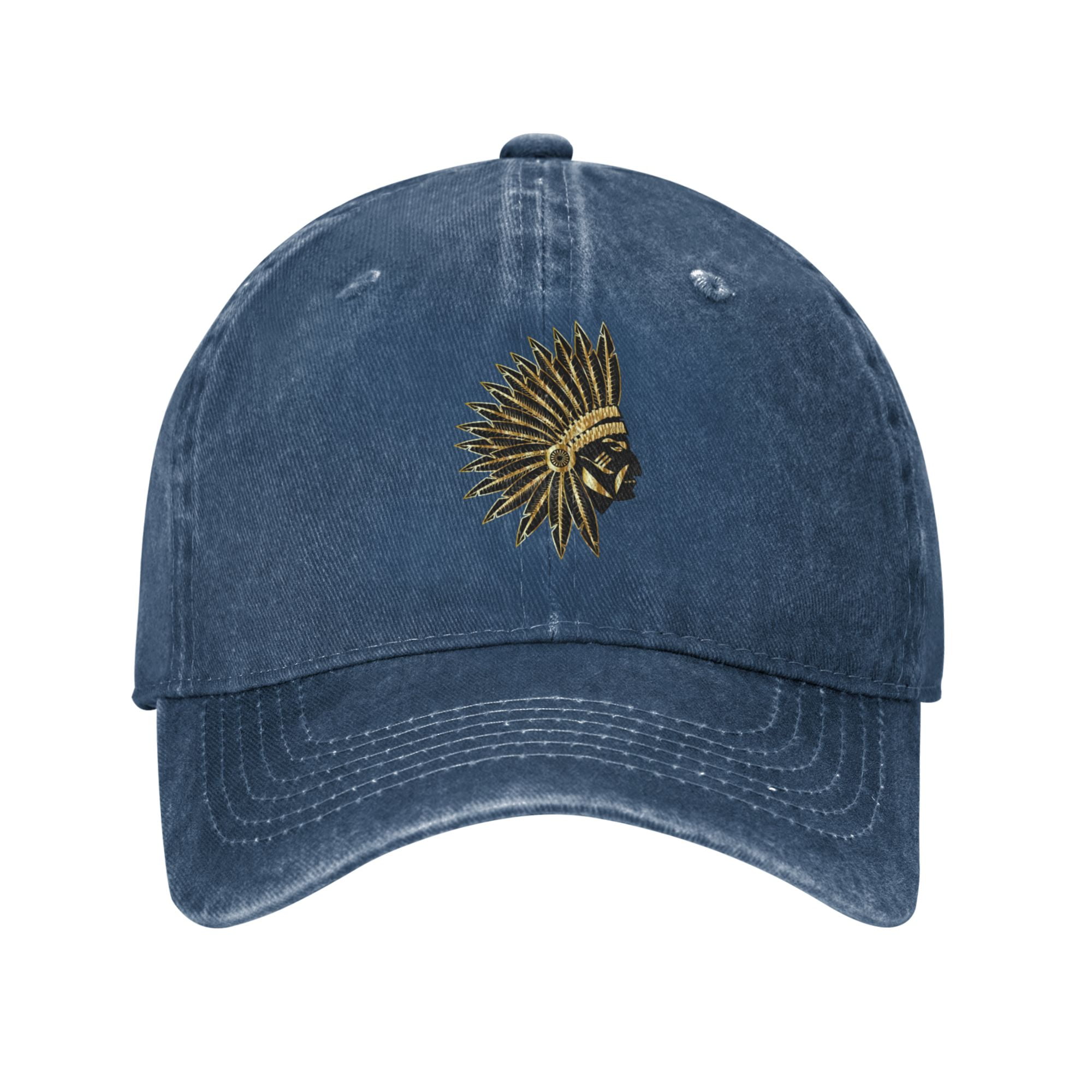 DouZhe Adjustable Washed Cotton Baseball Cap - Gold Native American ...