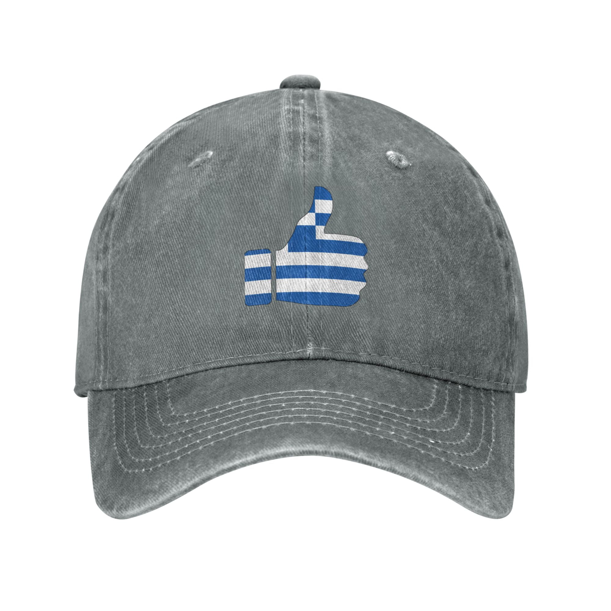 DouZhe Adjustable Washed Cotton Baseball Cap - Greece National Hand ...