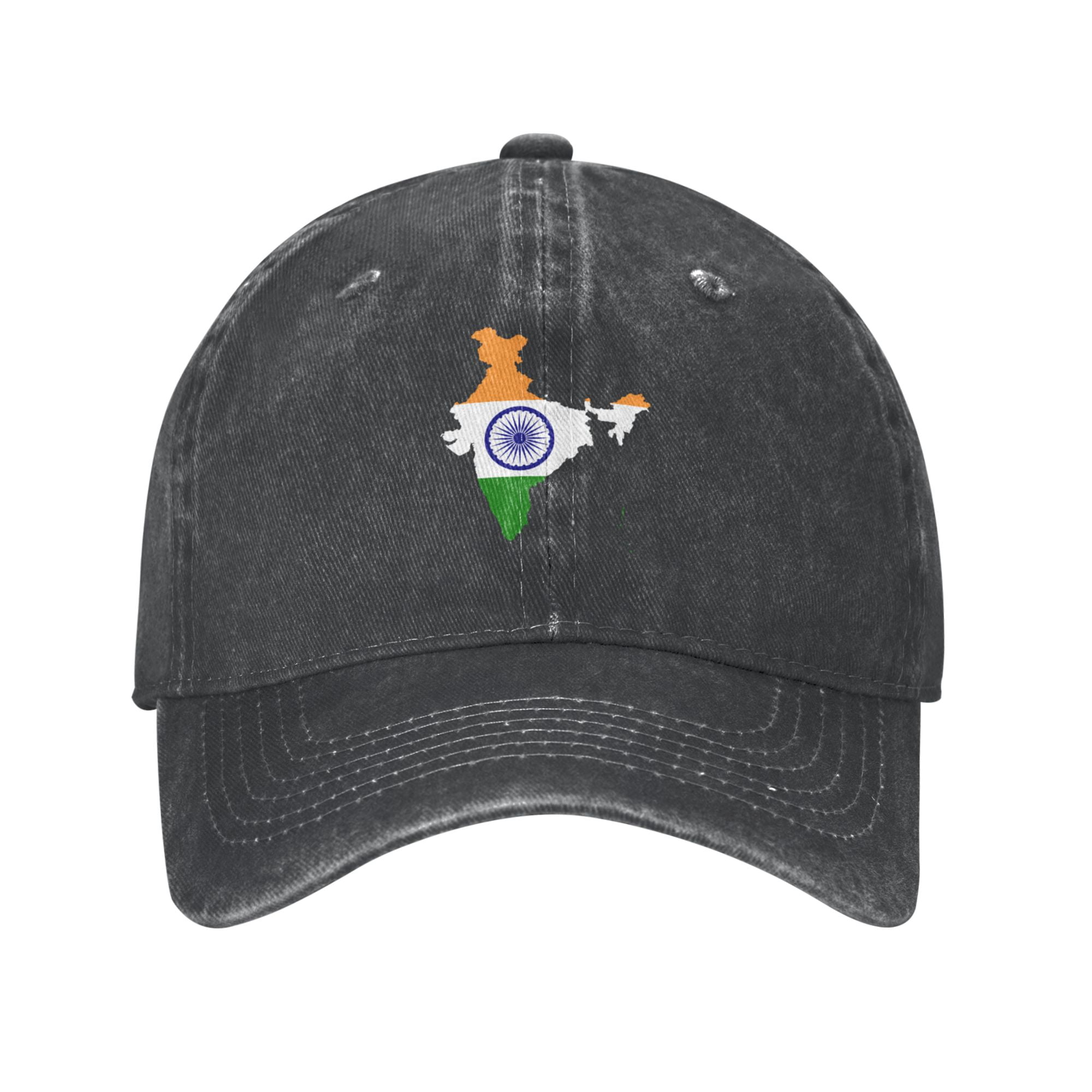 DouZhe Adjustable Washed Cotton Baseball Cap - India Geography Map Flag ...
