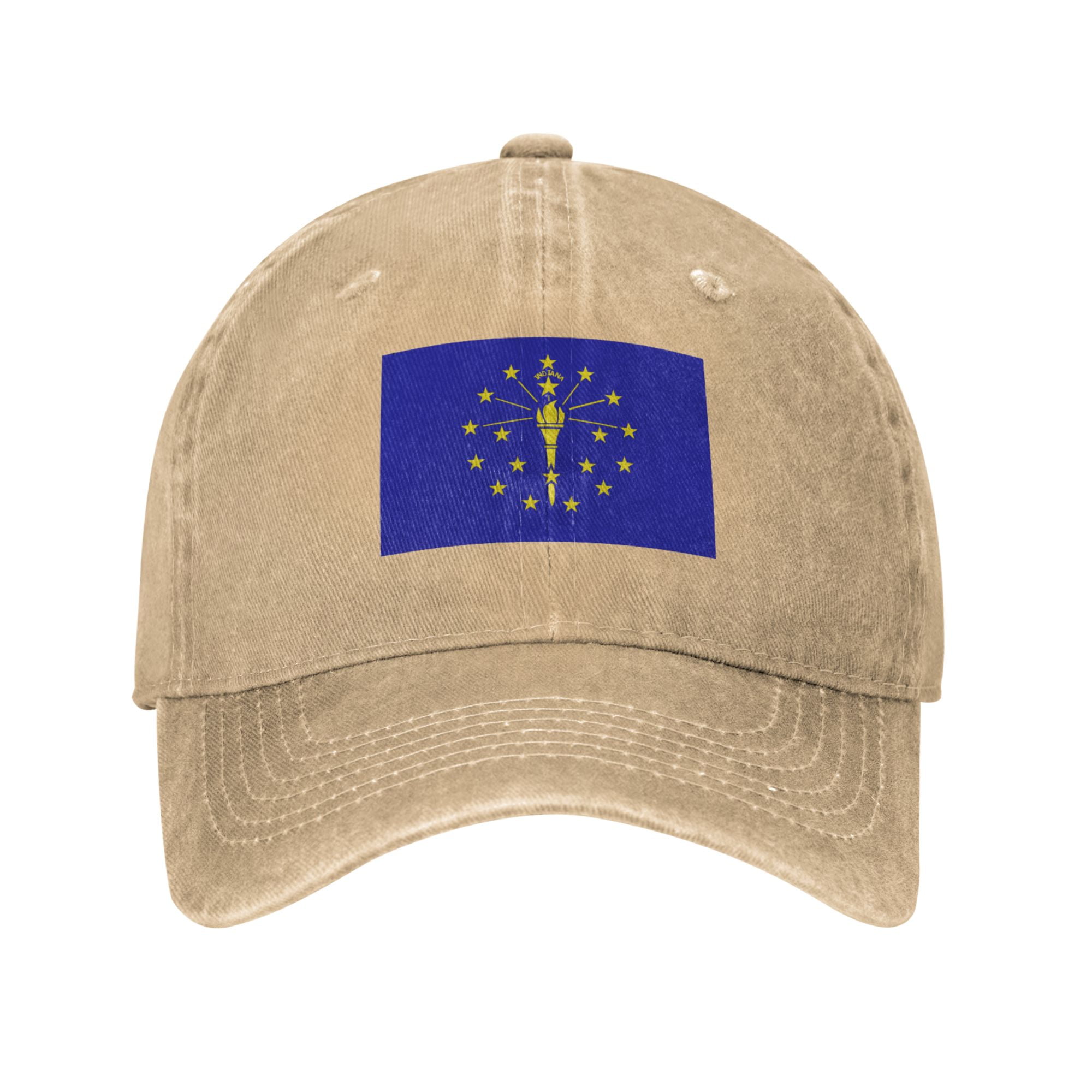 DouZhe Adjustable Washed Cotton Baseball Cap - Indiana State Flag ...