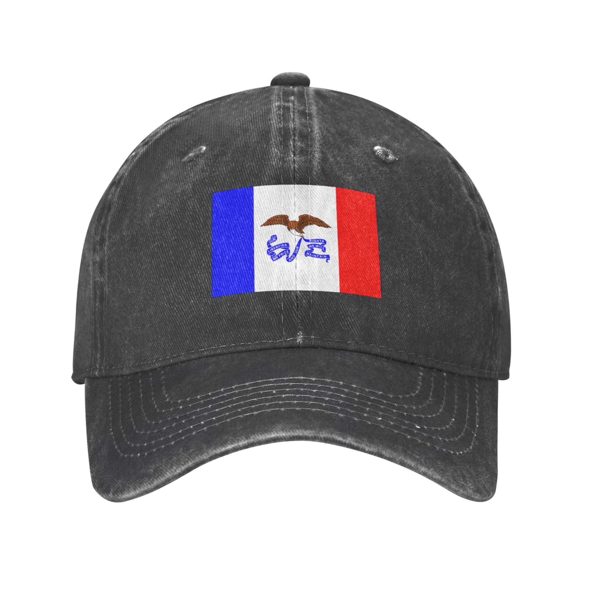 DouZhe Adjustable Washed Cotton Baseball Cap - Iowa State Seal Flag ...
