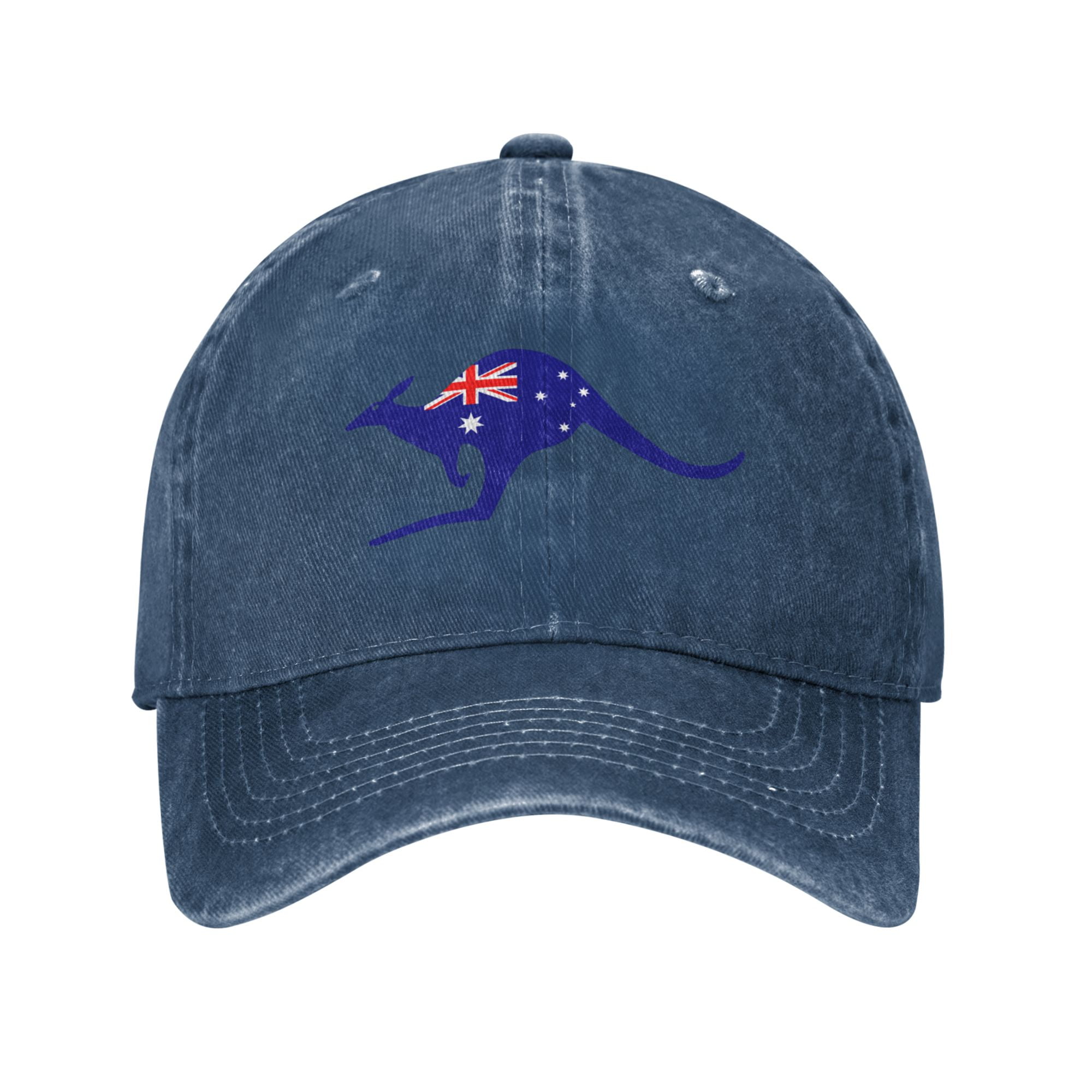 DouZhe Adjustable Washed Cotton Baseball Cap - Kangaroo Australia Flag ...