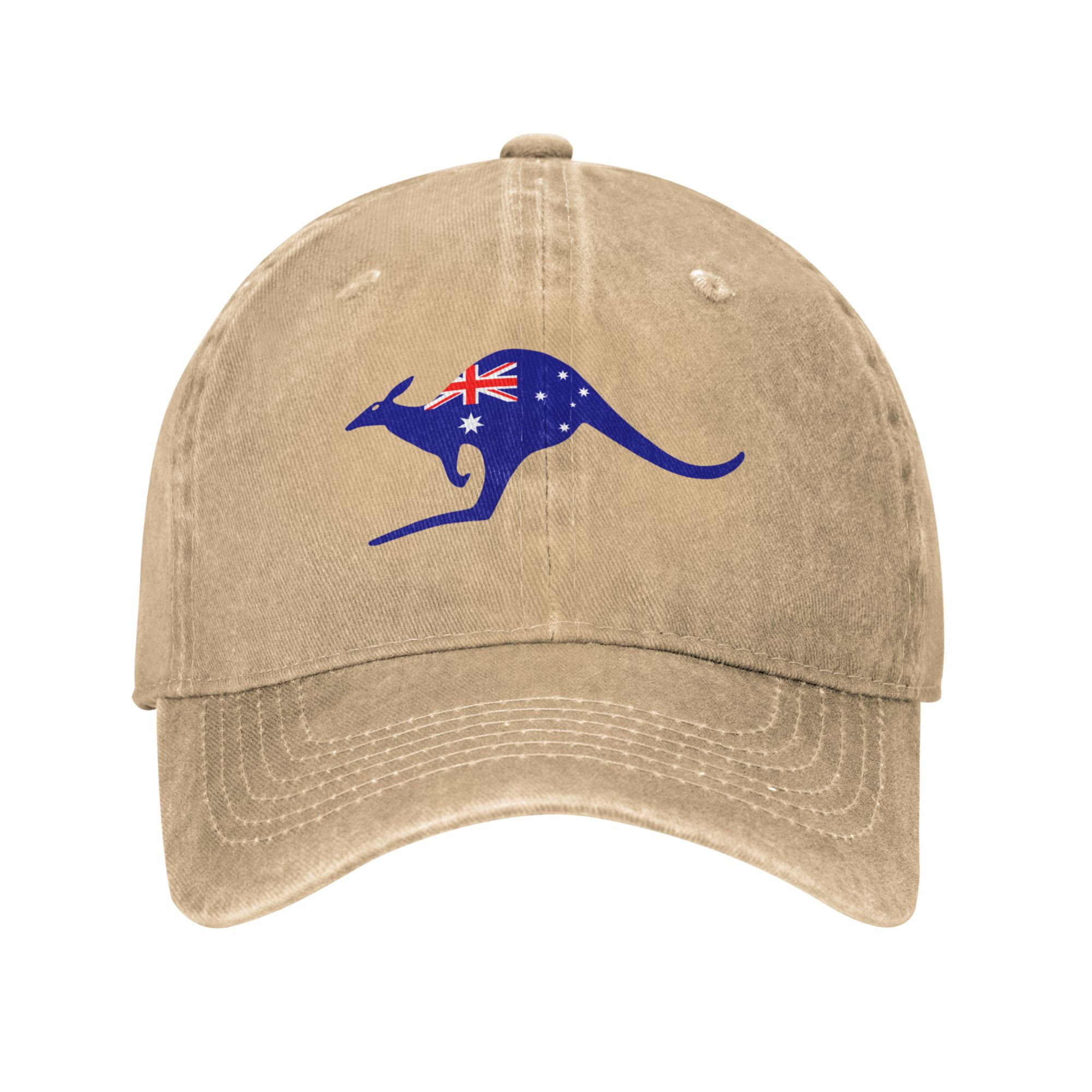 DouZhe Adjustable Washed Cotton Baseball Cap - Kangaroo Australia Flag ...