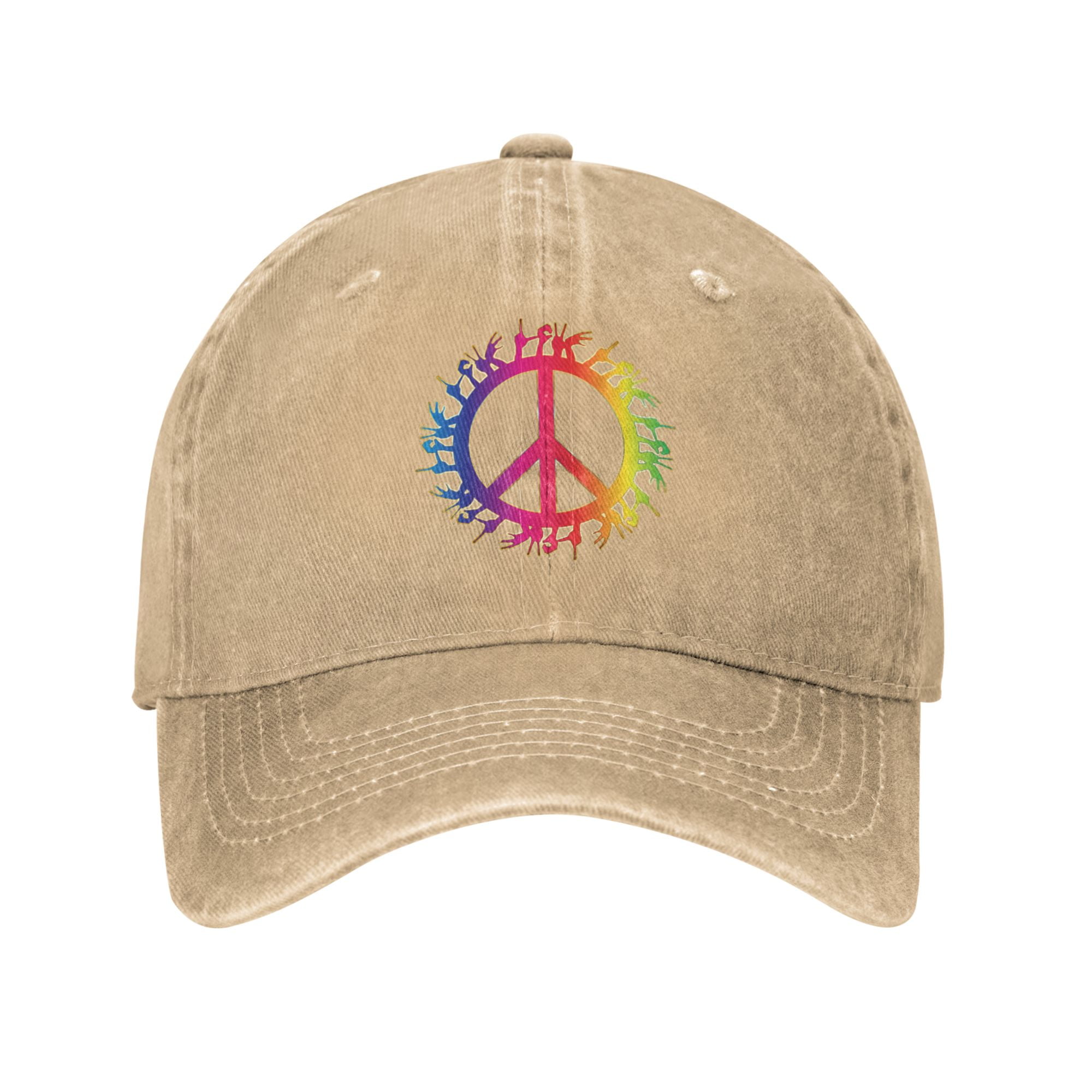 DouZhe Adjustable Washed Cotton Baseball Cap - Love Hands Peace Symbol ...