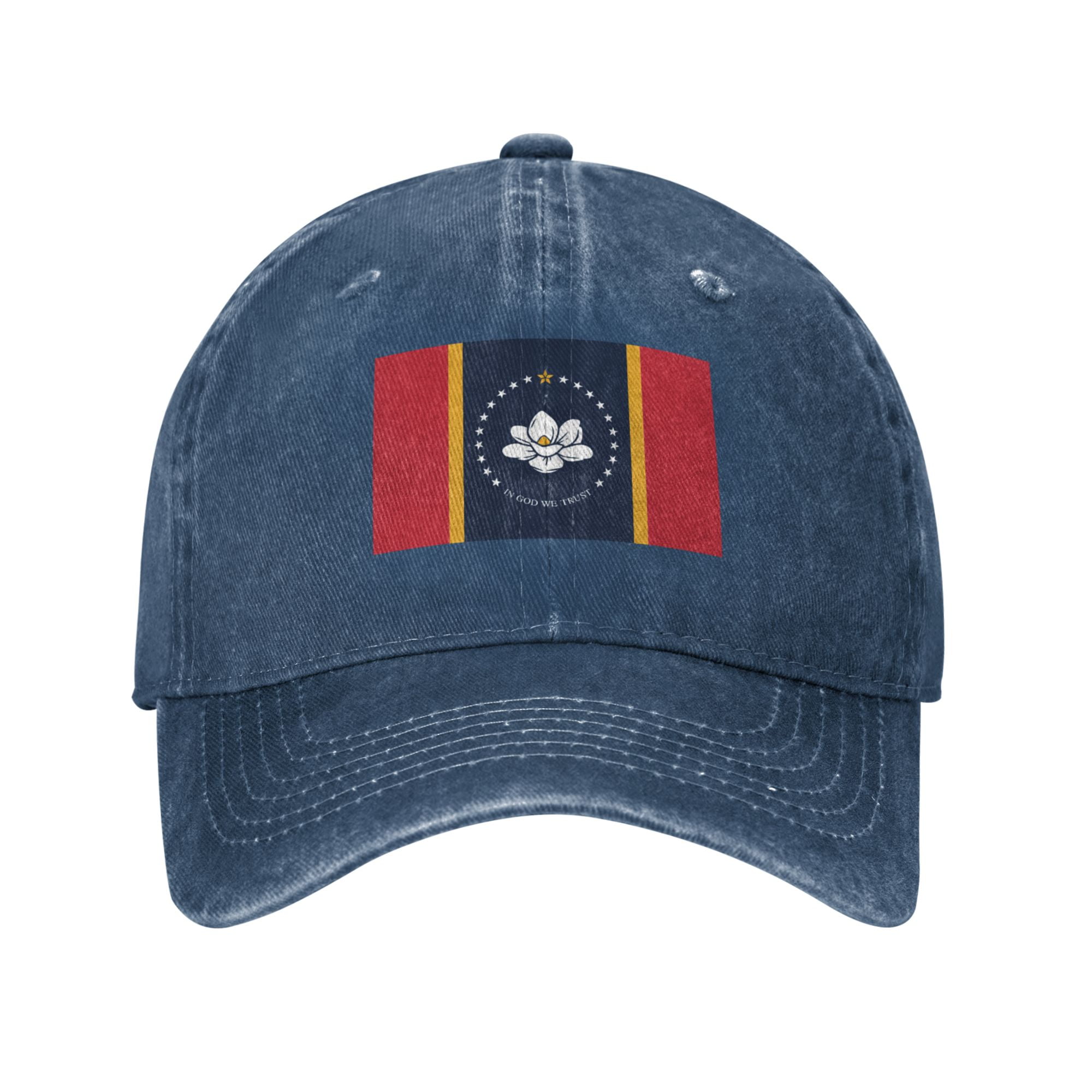DouZhe Adjustable Washed Cotton Baseball Cap - Mississippi State Flag ...