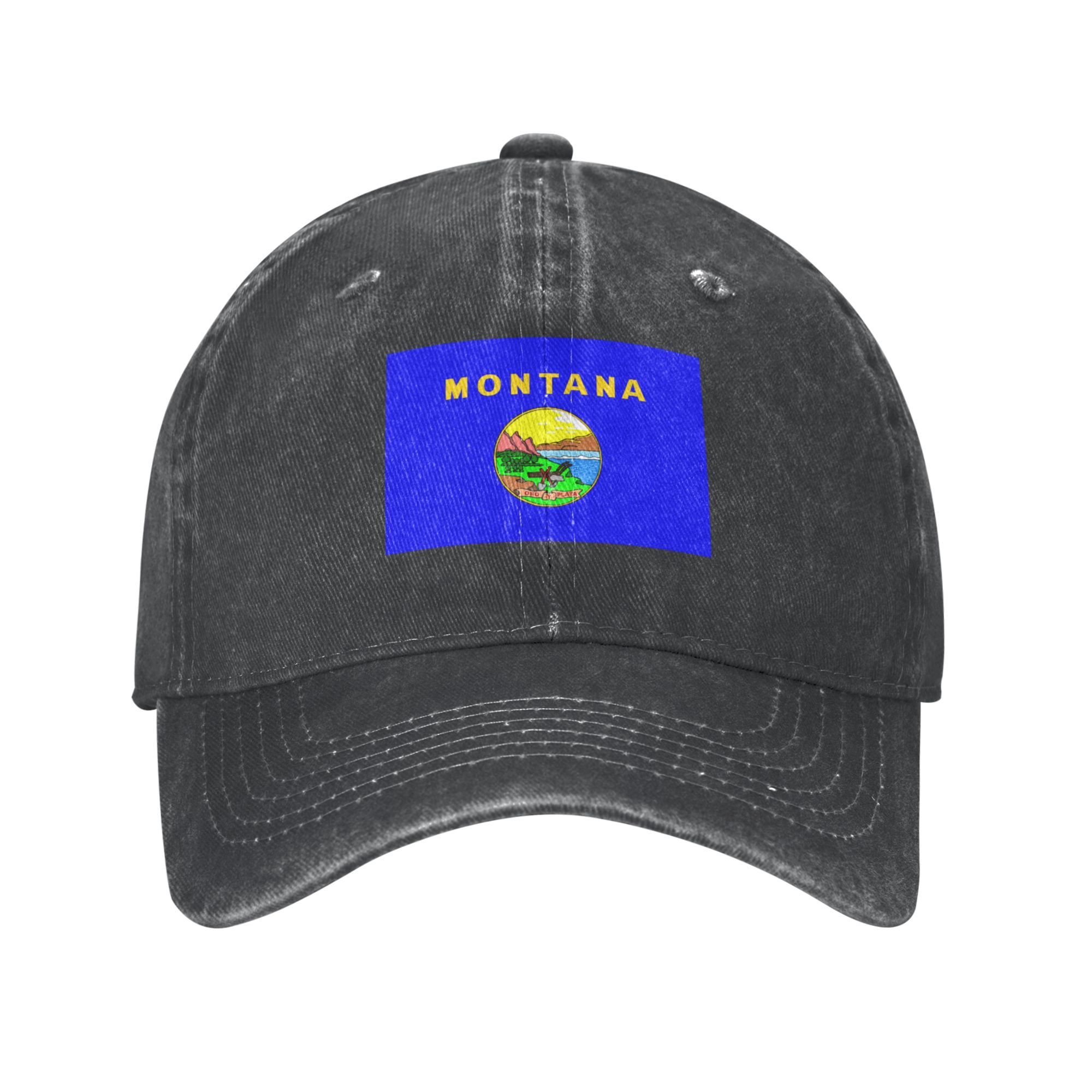DouZhe Adjustable Washed Cotton Baseball Cap - Montana State Seal Flag ...