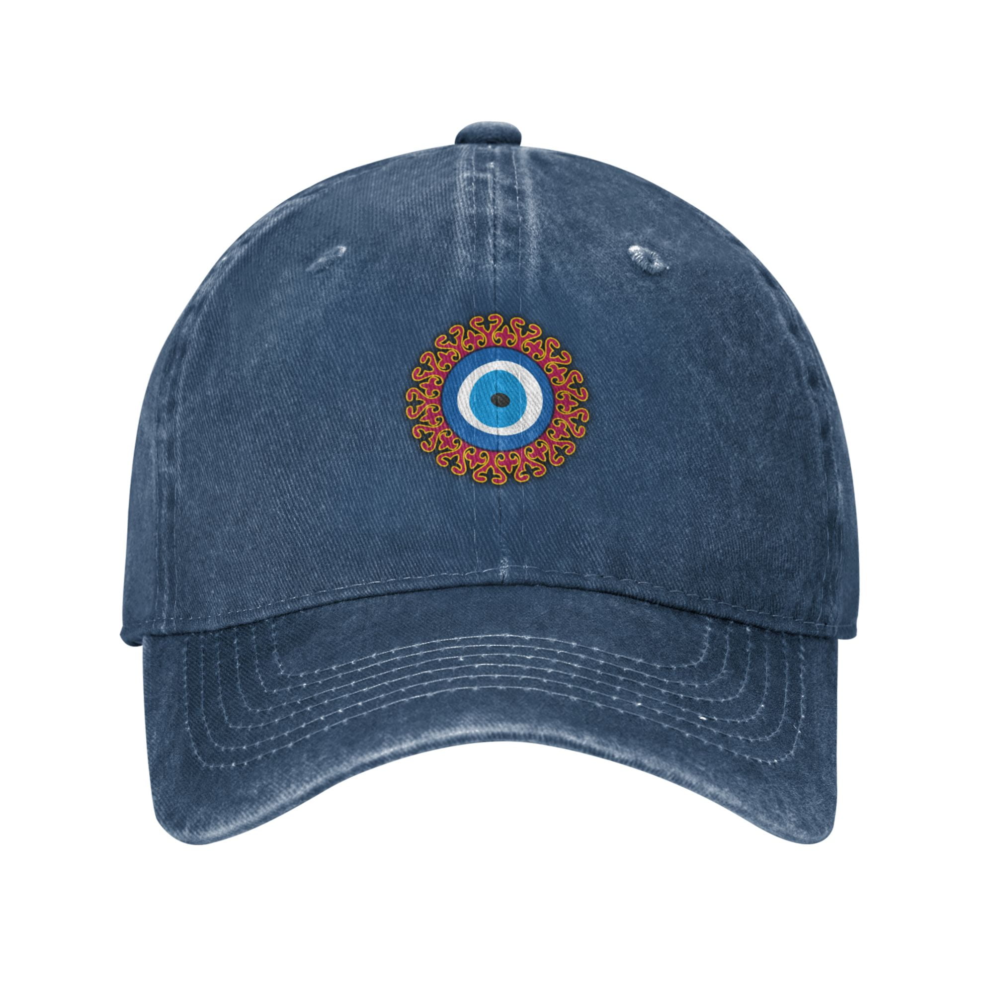 DouZhe Adjustable Washed Cotton Baseball Cap - Nazar Amulet Blue Eye ...