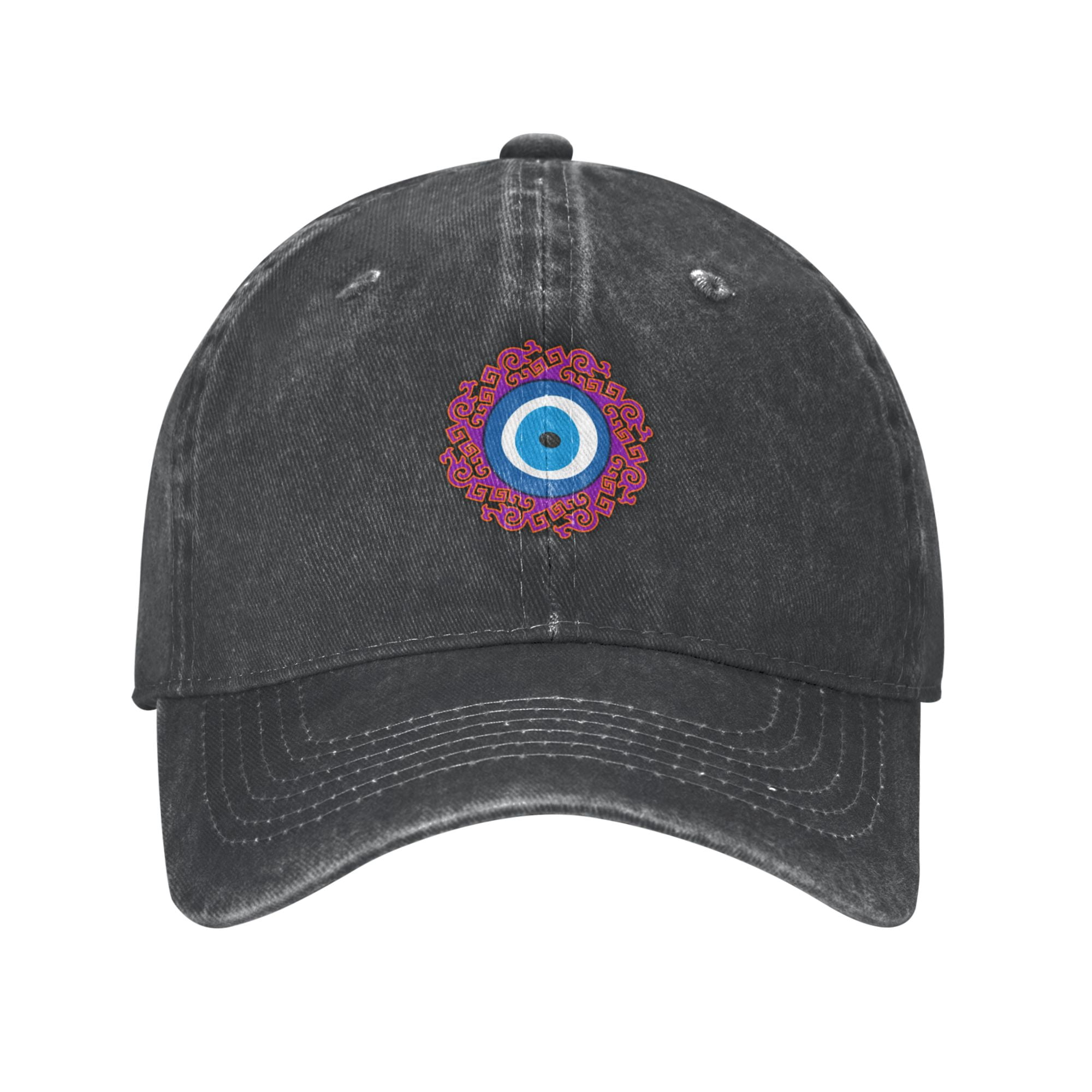 DouZhe Adjustable Washed Cotton Baseball Cap - Nazar Amulet Turkish ...