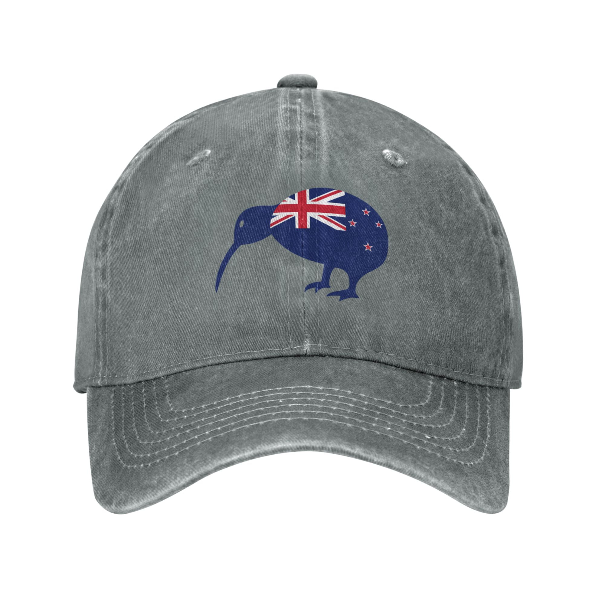 DouZhe Adjustable Washed Cotton Baseball Cap - New Zealand Kiwi Flag ...