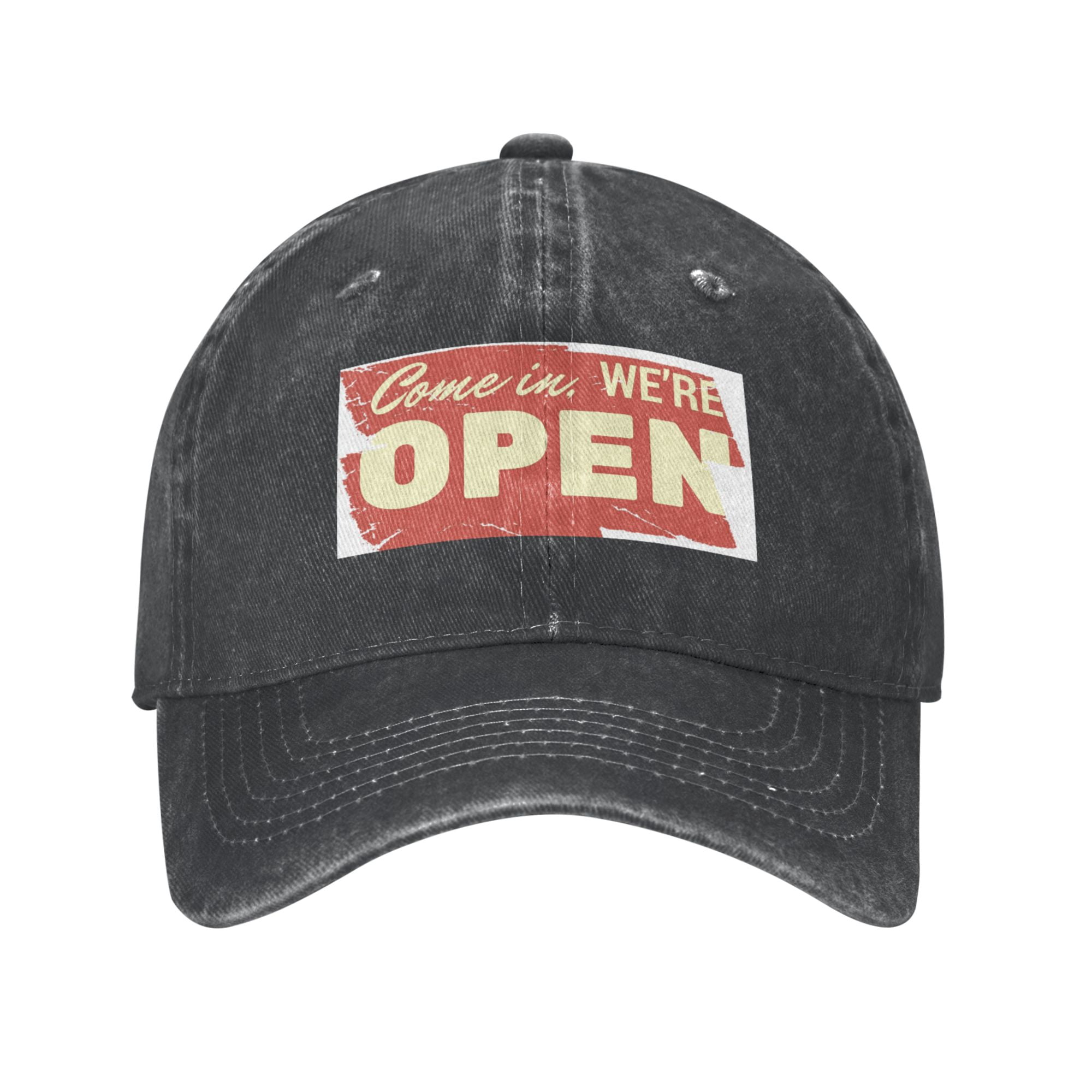 DouZhe Adjustable Washed Cotton Baseball Cap - Open Entry Sign Prints ...