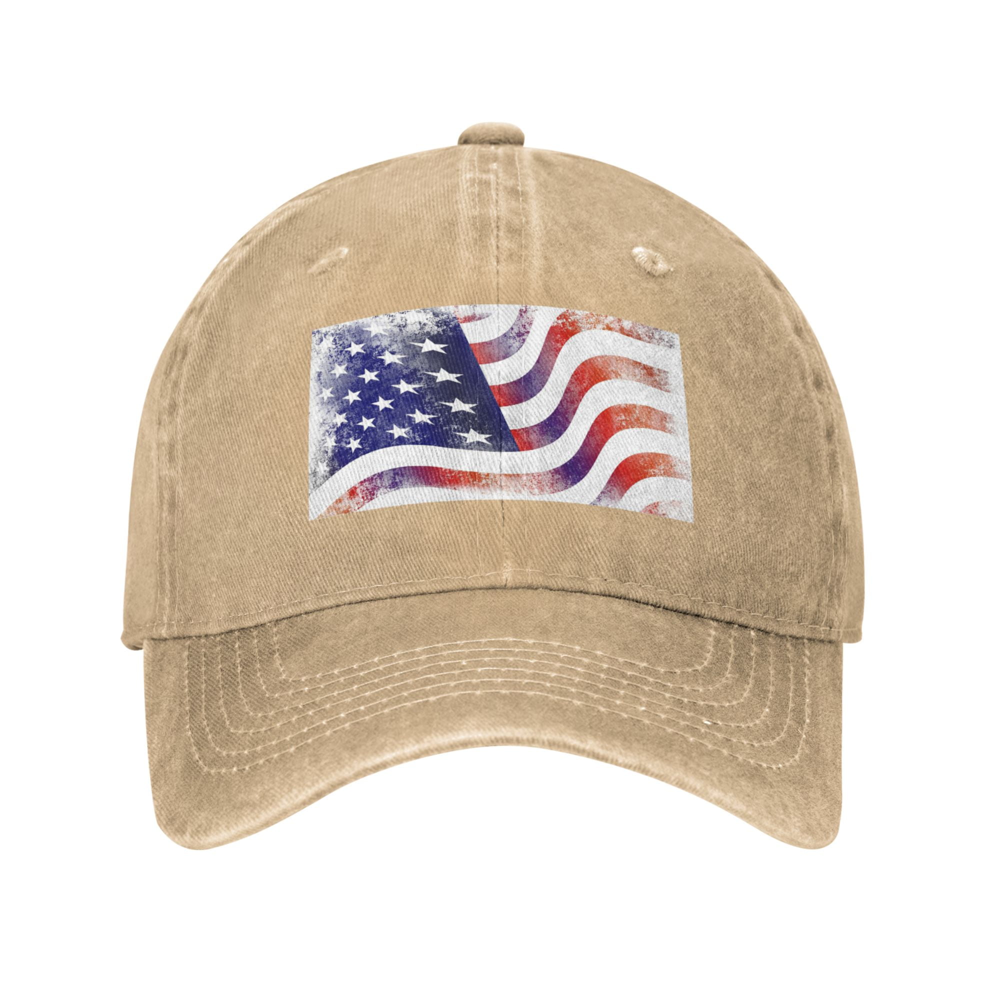 DouZhe Adjustable Washed Cotton Baseball Cap - Patriotic Stars and ...