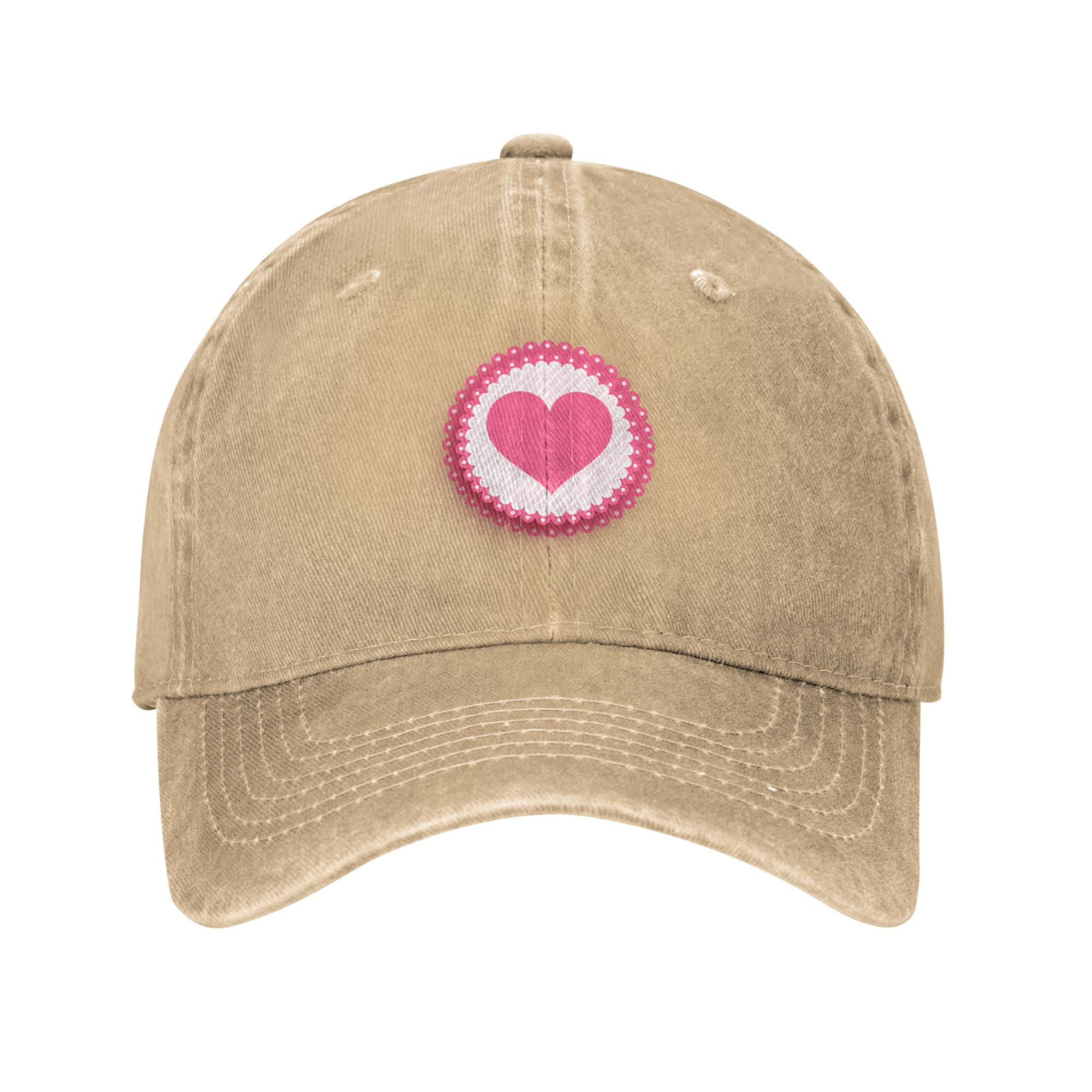 DouZhe Adjustable Washed Cotton Baseball Cap - Pink Heart Valentine ...