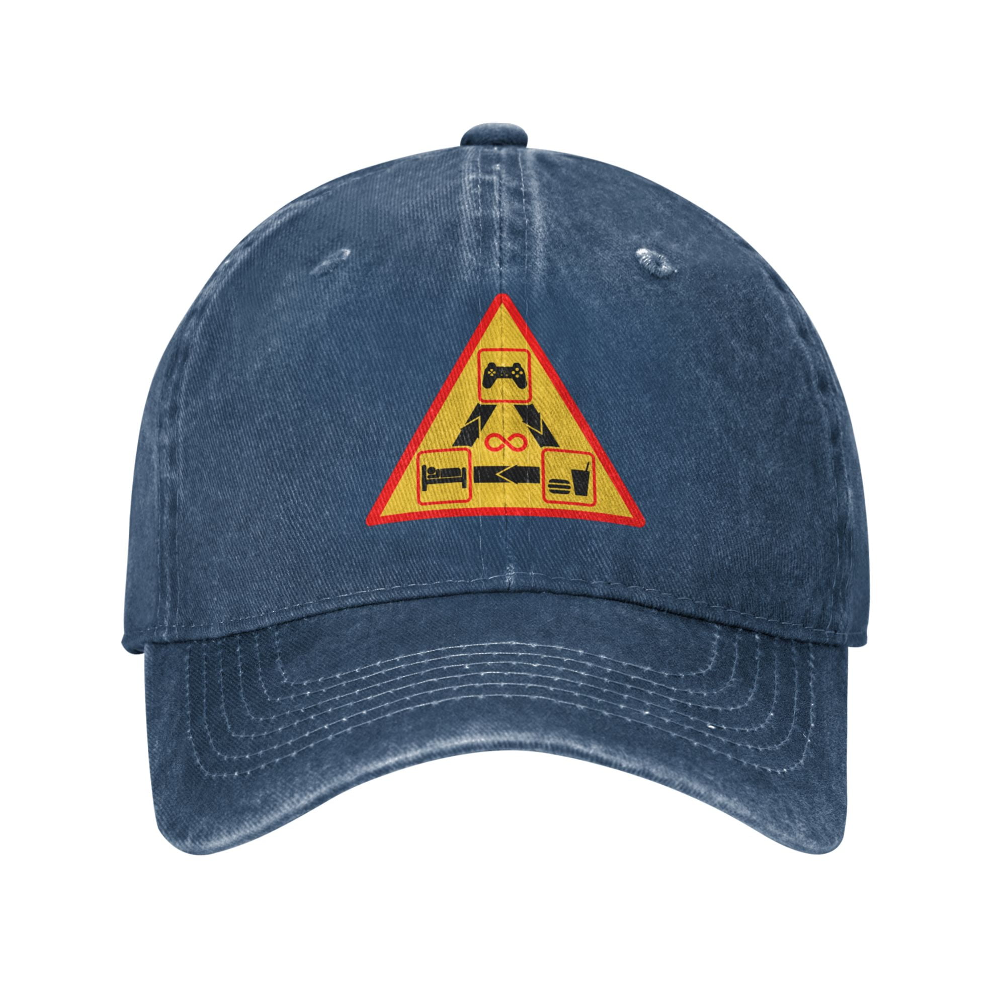 DouZhe Adjustable Washed Cotton Baseball Cap - Play Game Eat Sleep Sign ...