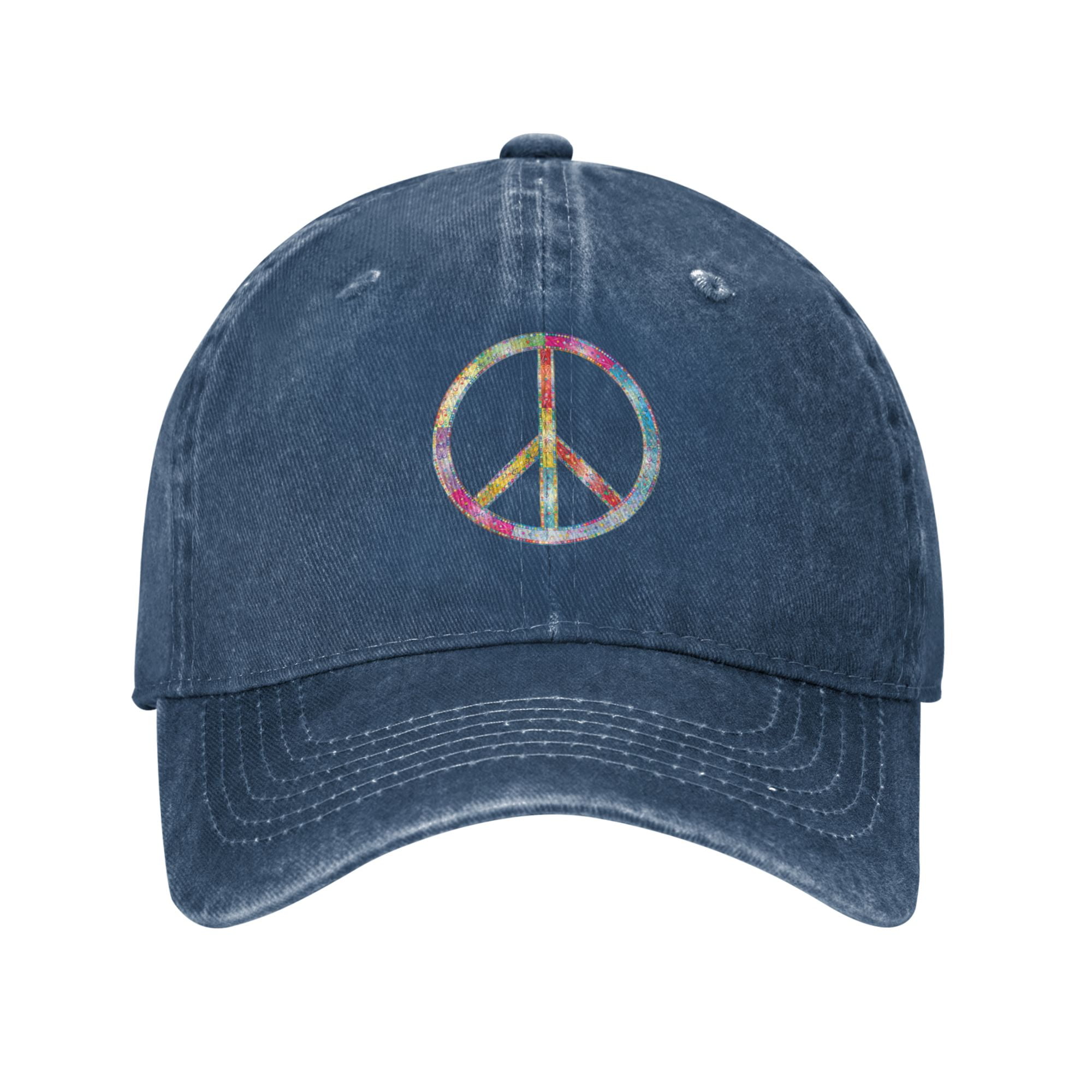 DouZhe Adjustable Washed Cotton Baseball Cap - Rainbow Flourish Peace ...