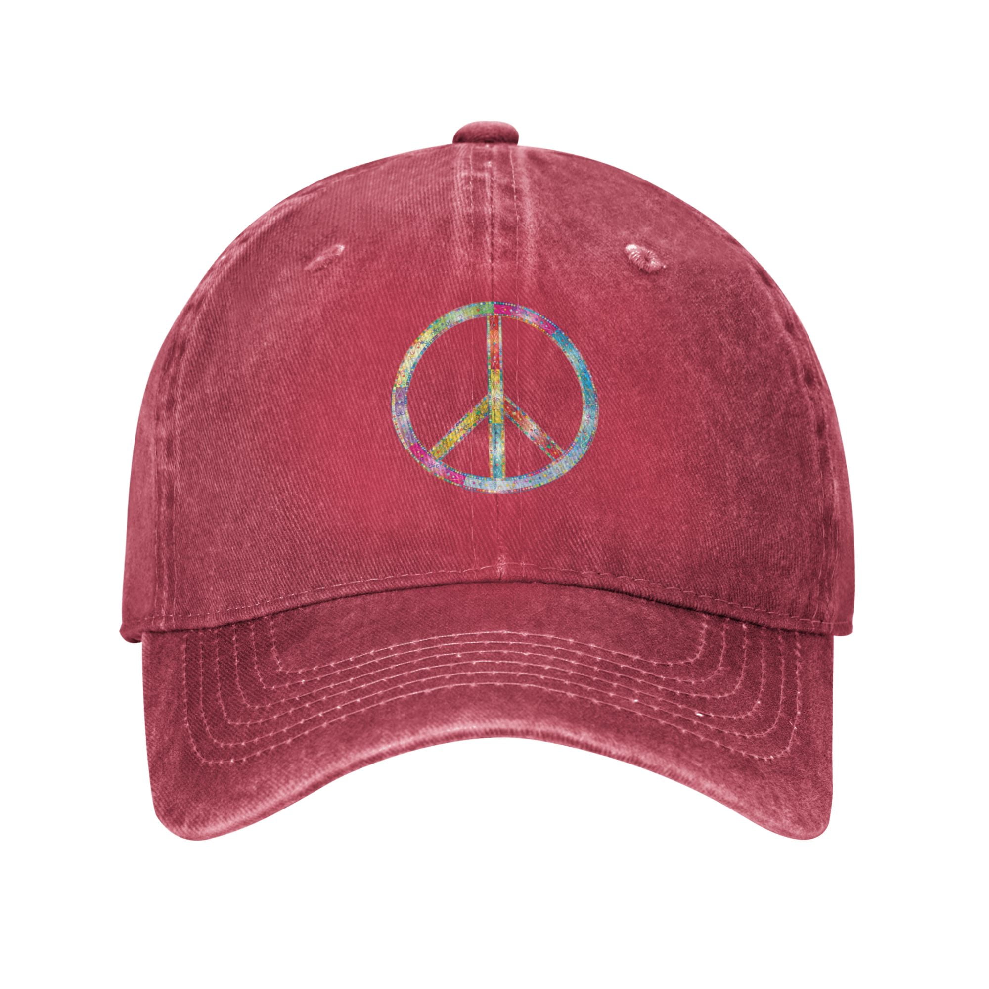 DouZhe Adjustable Washed Cotton Baseball Cap - Rainbow Flourish Peace ...