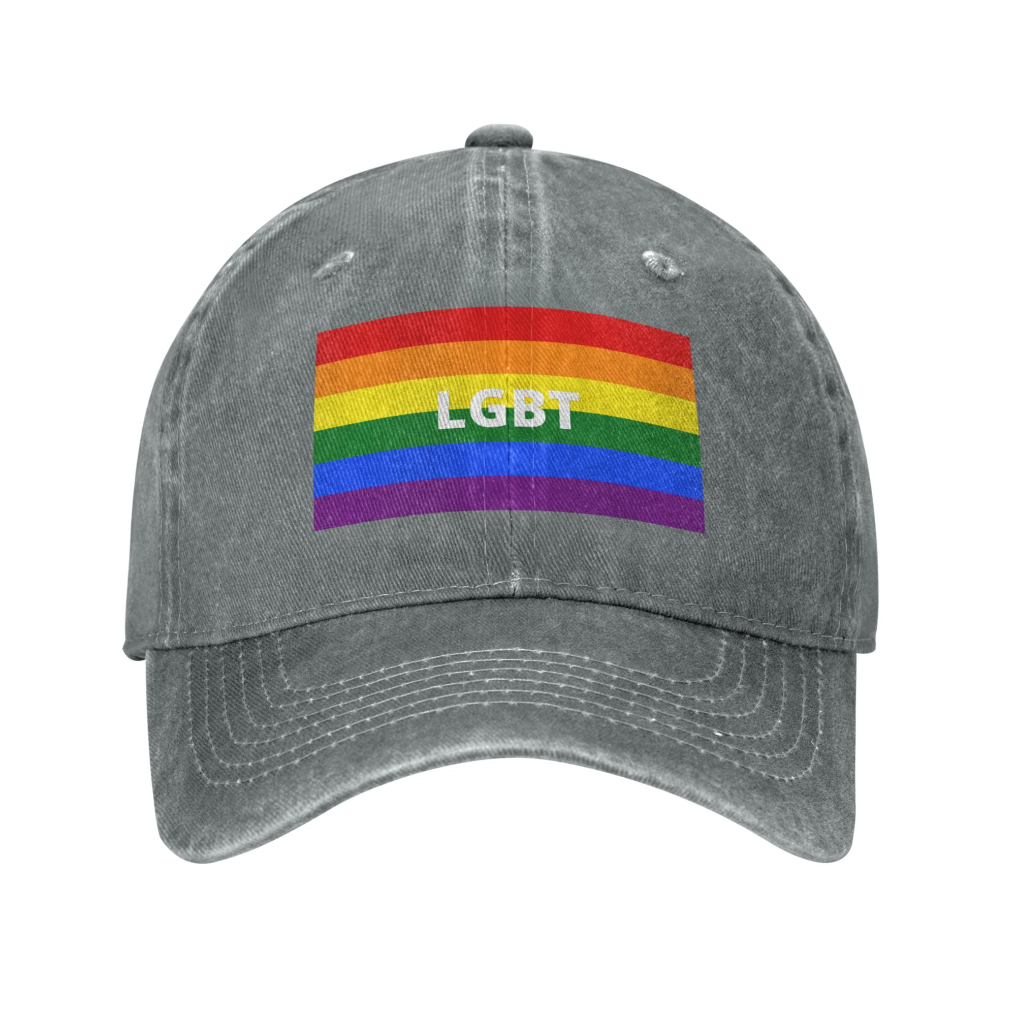 DouZhe Adjustable Washed Cotton Baseball Cap - Rainbow Lgbt Lesbian ...