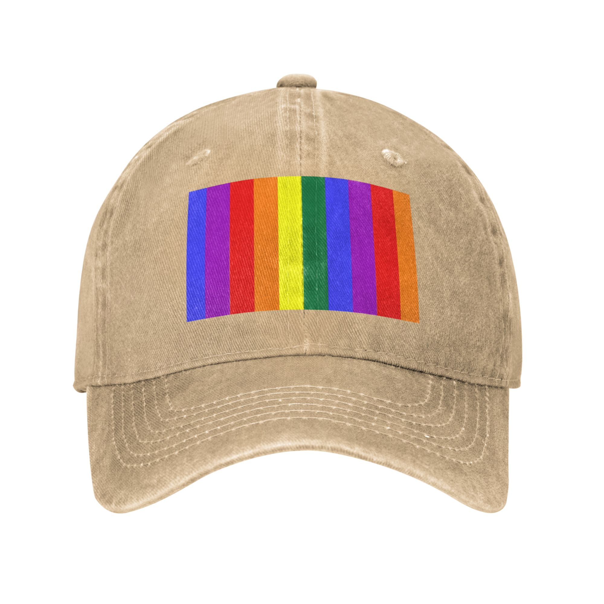 DouZhe Adjustable Washed Cotton Baseball Cap - Rainbow Lgbt Lgbtq Flag ...