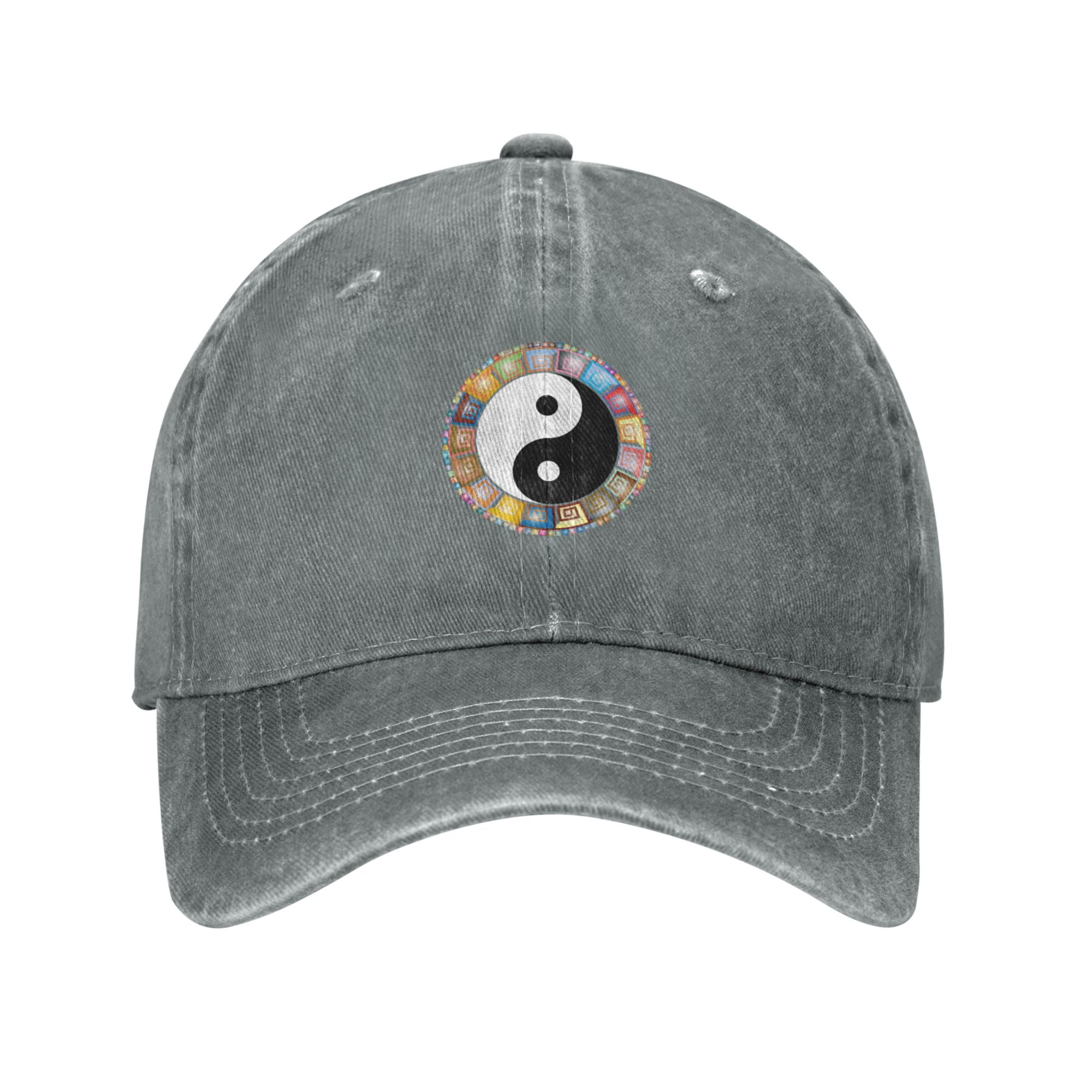 DouZhe Adjustable Washed Cotton Baseball Cap - Rainbow Yin Yang ...