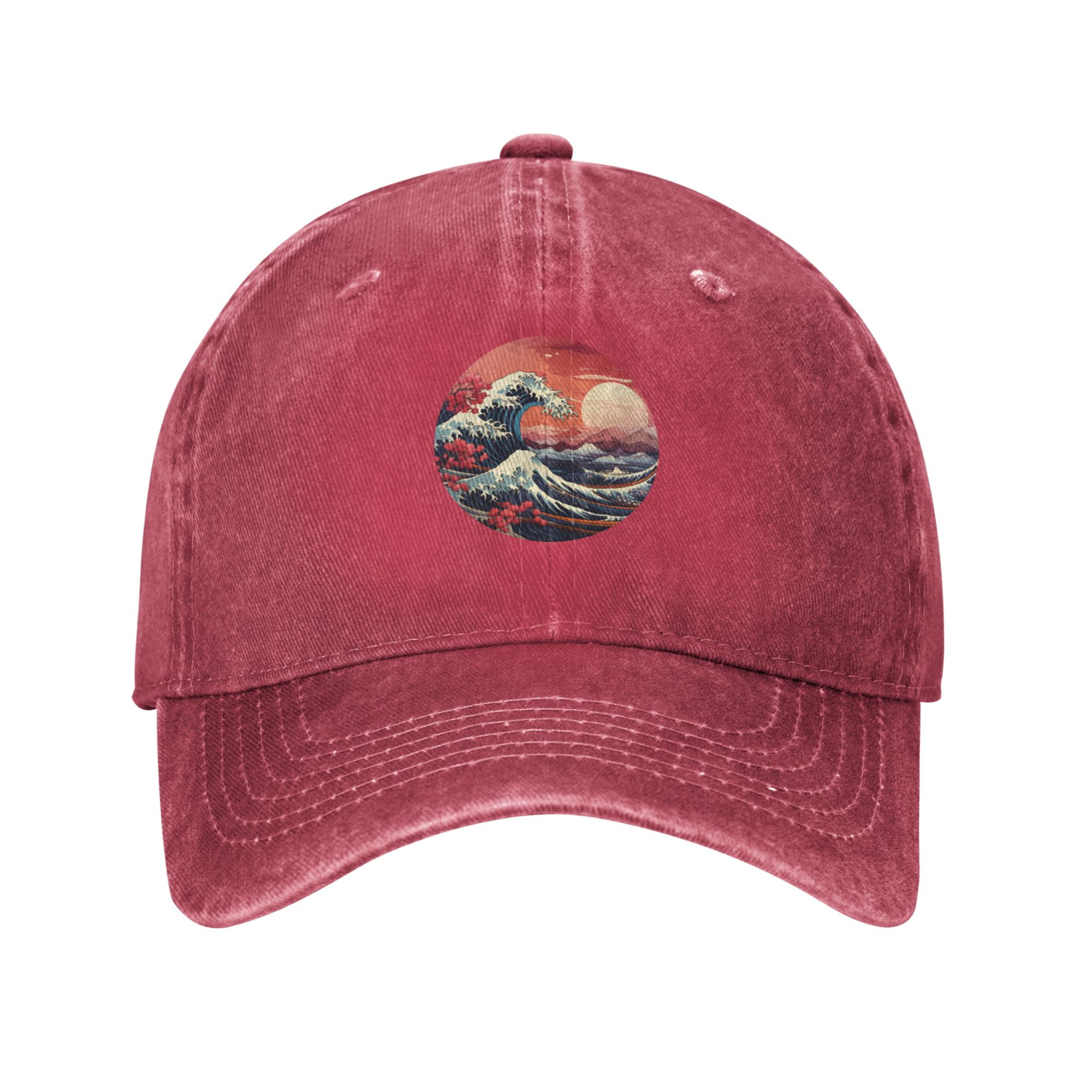 DouZhe Adjustable Washed Cotton Baseball Cap - Retro Japanese Waves ...