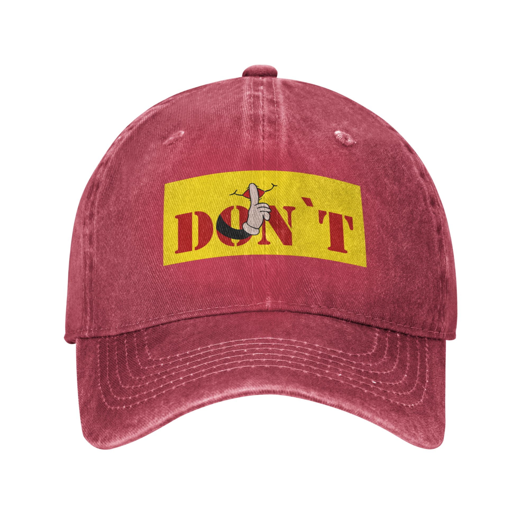 DouZhe Adjustable Washed Cotton Baseball Cap - Silence Lips Hand Prints ...