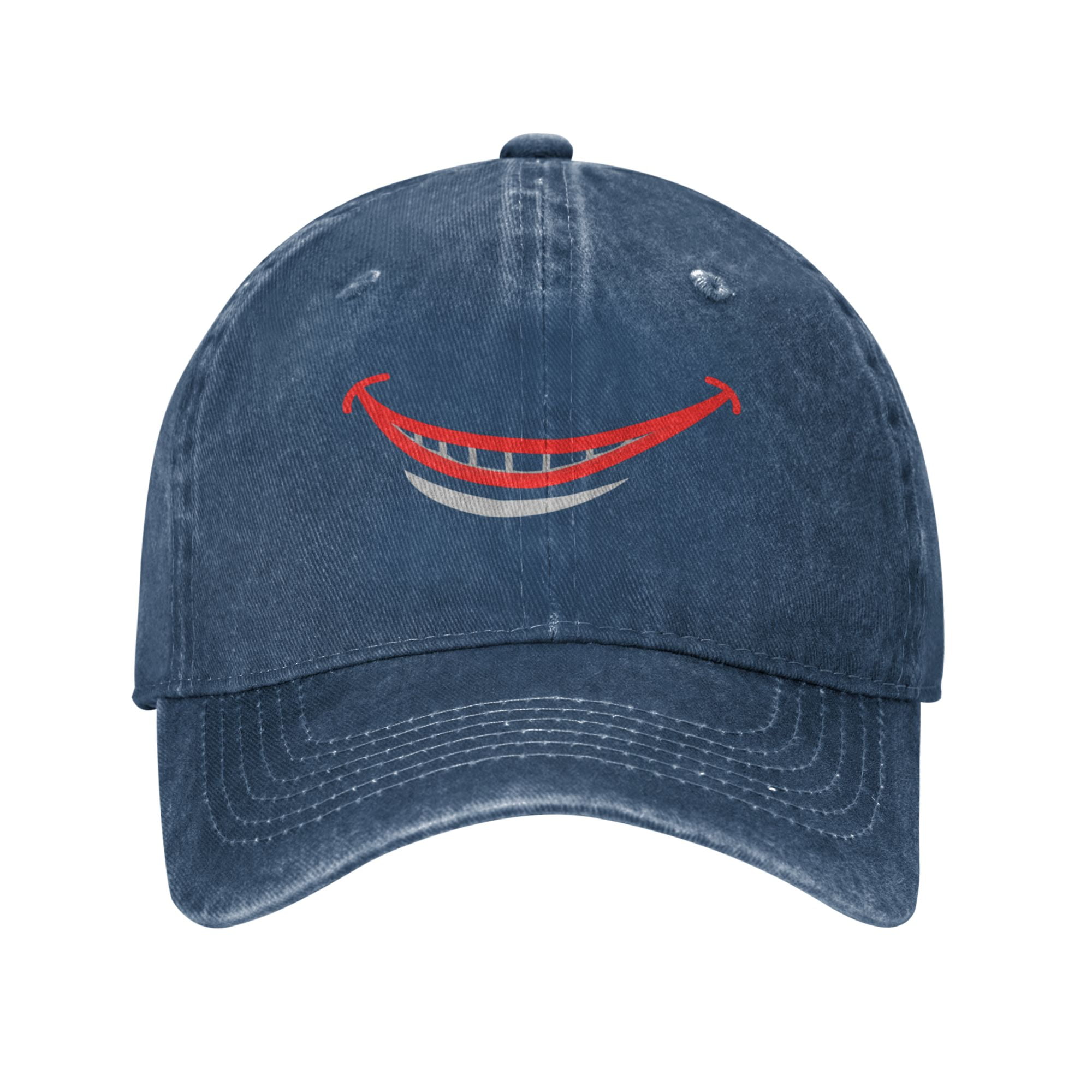 DouZhe Adjustable Washed Cotton Baseball Cap - Smile Grin Lips Prints ...