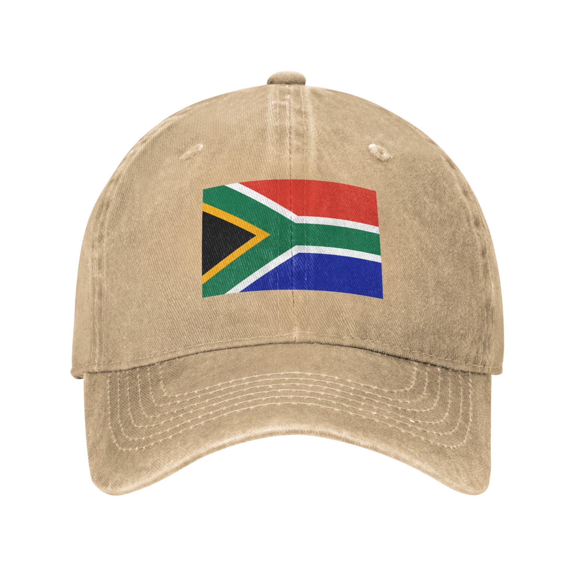 DouZhe Adjustable Washed Cotton Baseball Cap - South Africa Flag Prints ...