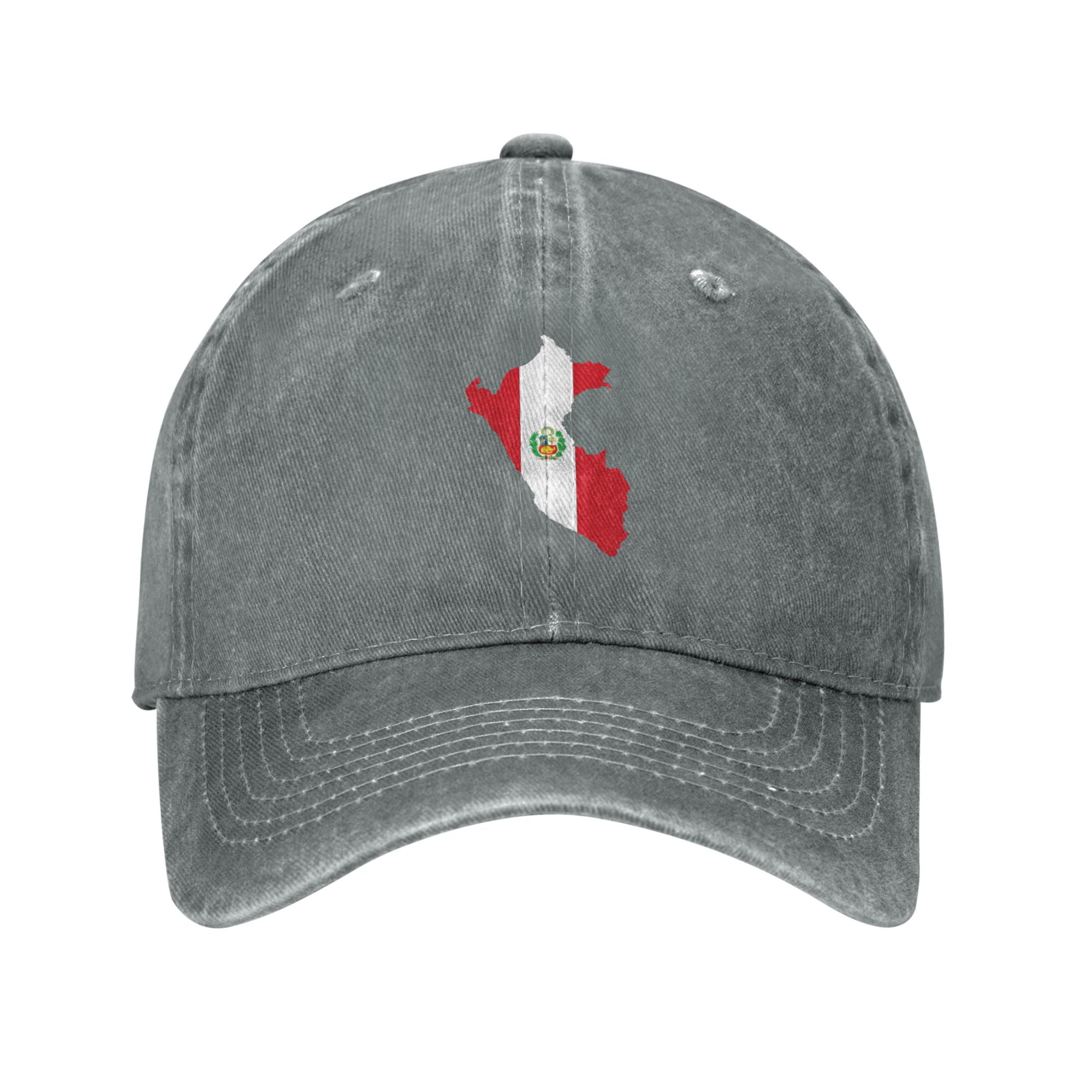 DouZhe Adjustable Washed Cotton Baseball Cap - South America Peru Map ...