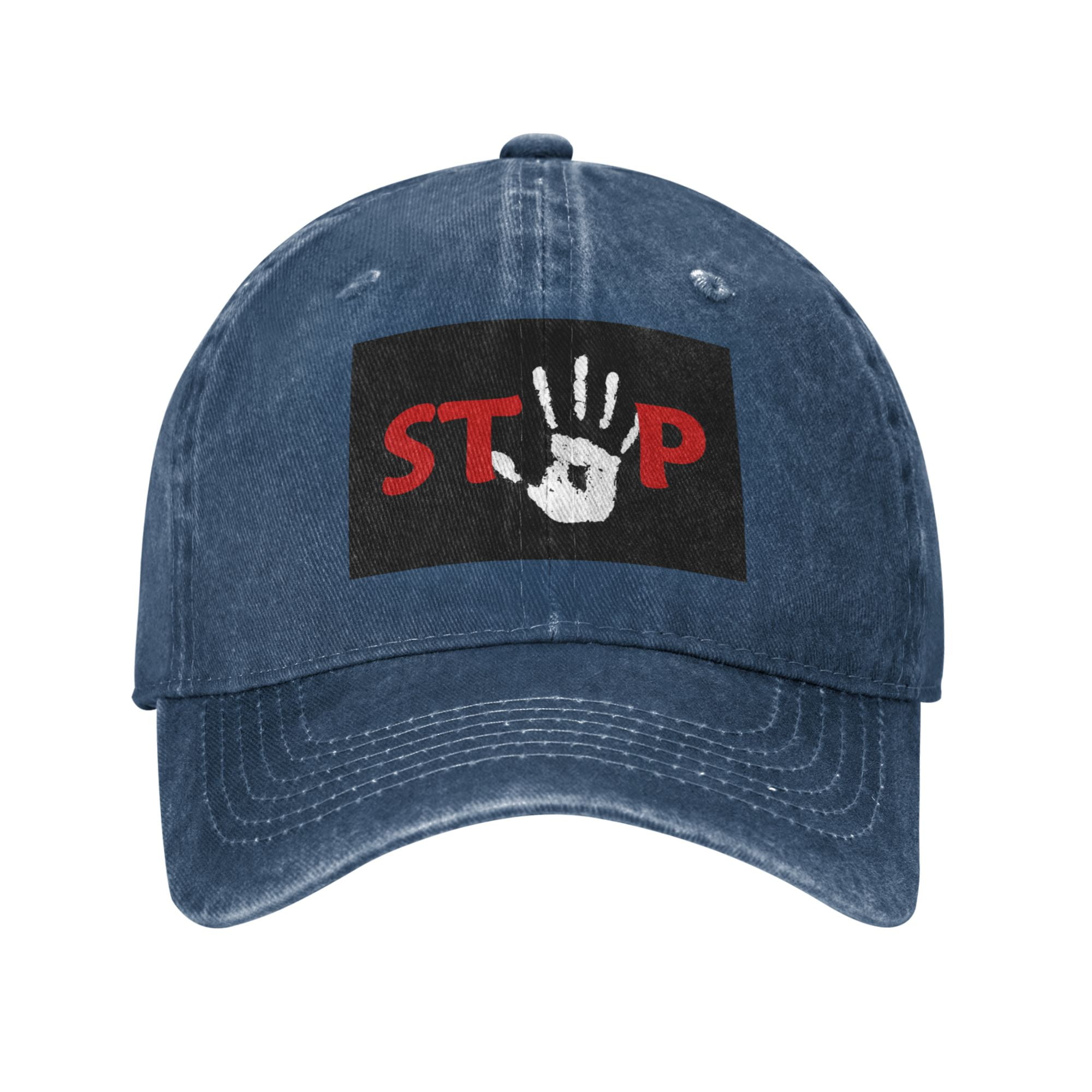 DouZhe Adjustable Washed Cotton Baseball Cap - Stop Gesture Prints ...