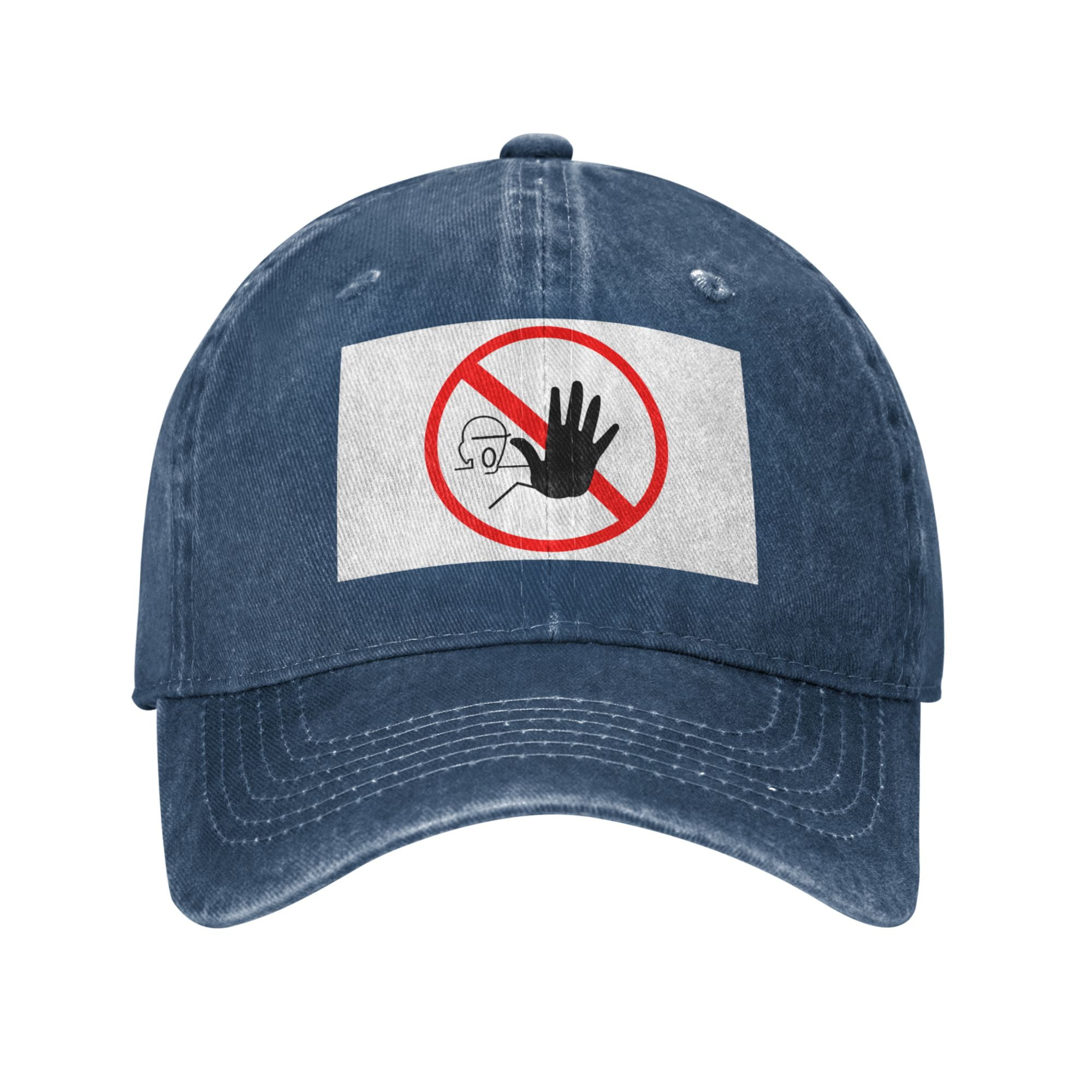 DouZhe Adjustable Washed Cotton Baseball Cap - Stop Halt Warning Sign ...