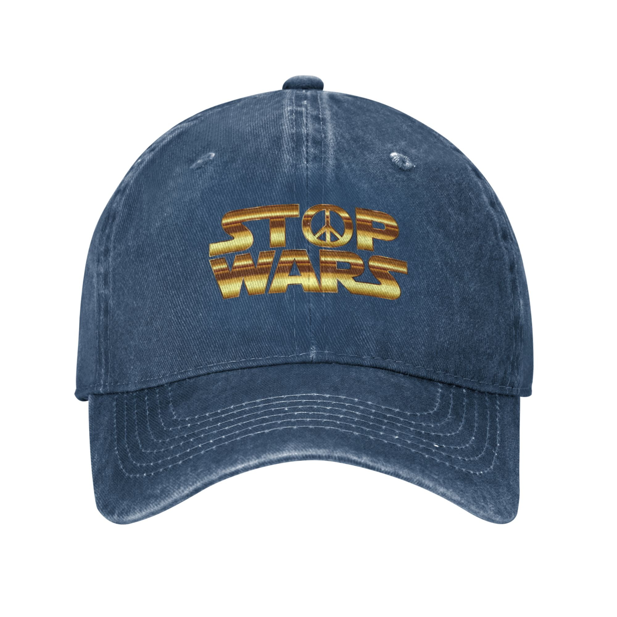 DouZhe Adjustable Washed Cotton Baseball Cap - Stop Wars Peace Symbol ...