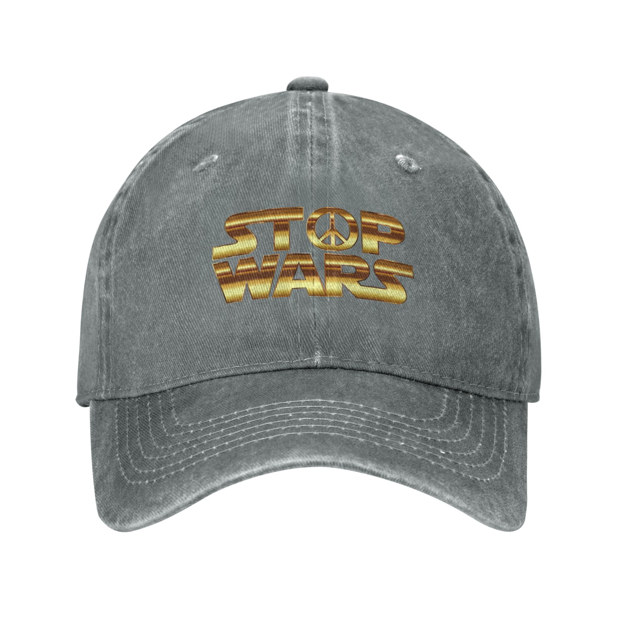 DouZhe Adjustable Washed Cotton Baseball Cap - Stop Wars Peace Symbol ...