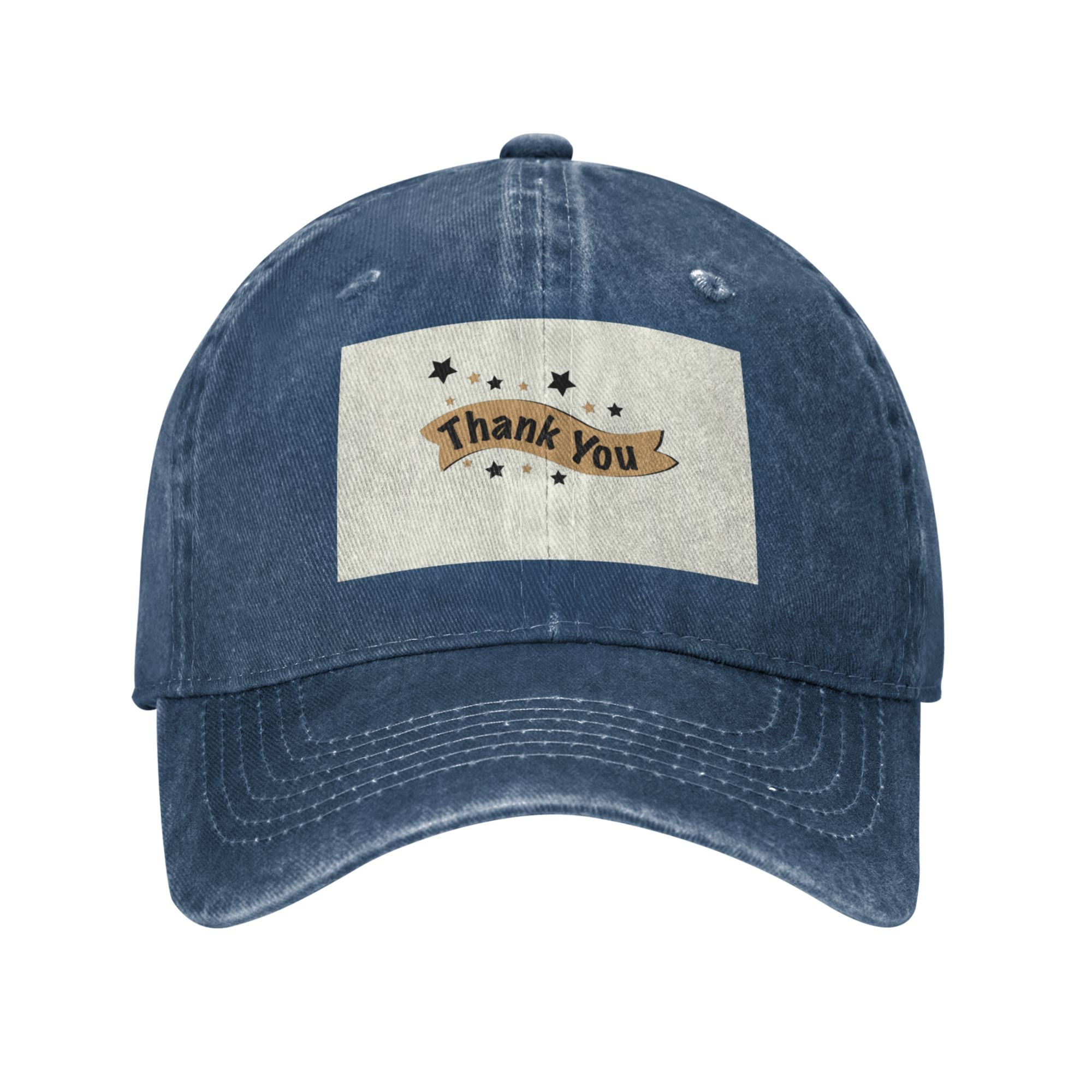 DouZhe Adjustable Washed Cotton Baseball Cap - Thank You Ornament ...