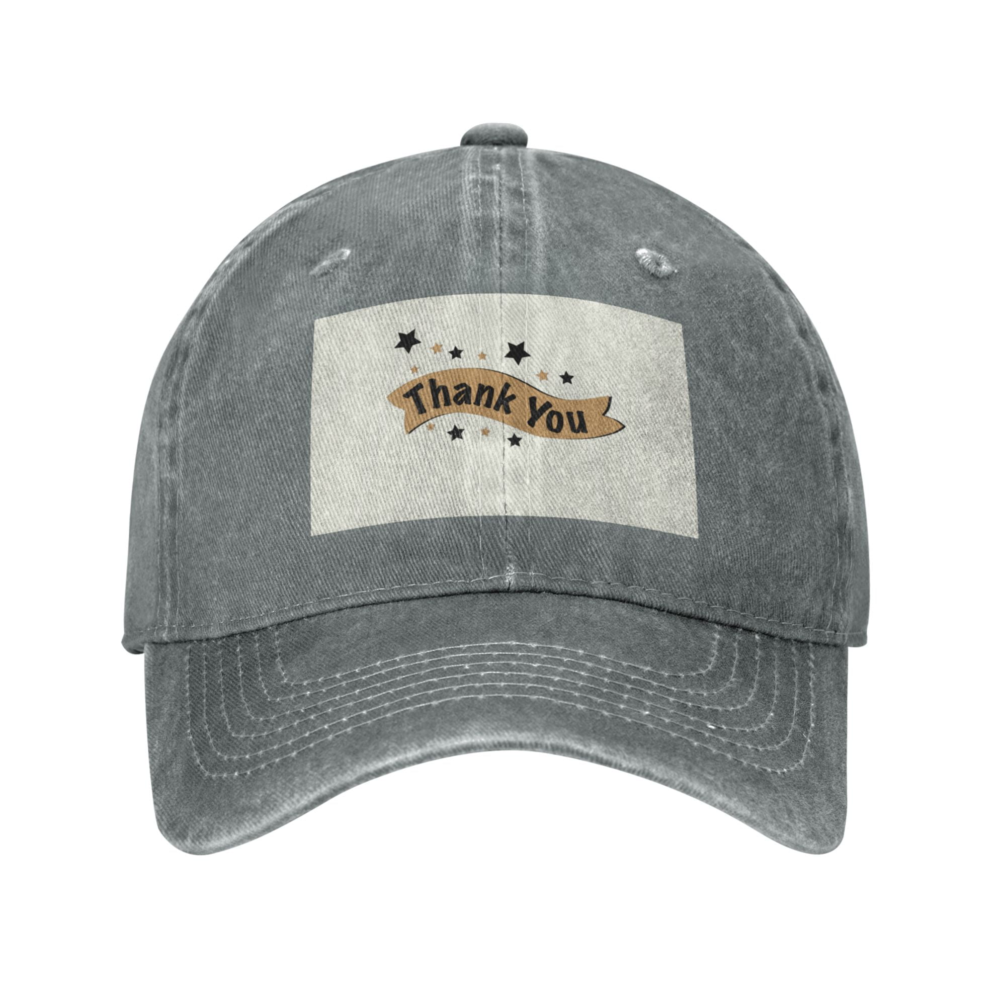 DouZhe Adjustable Washed Cotton Baseball Cap - Thank You Ornament ...
