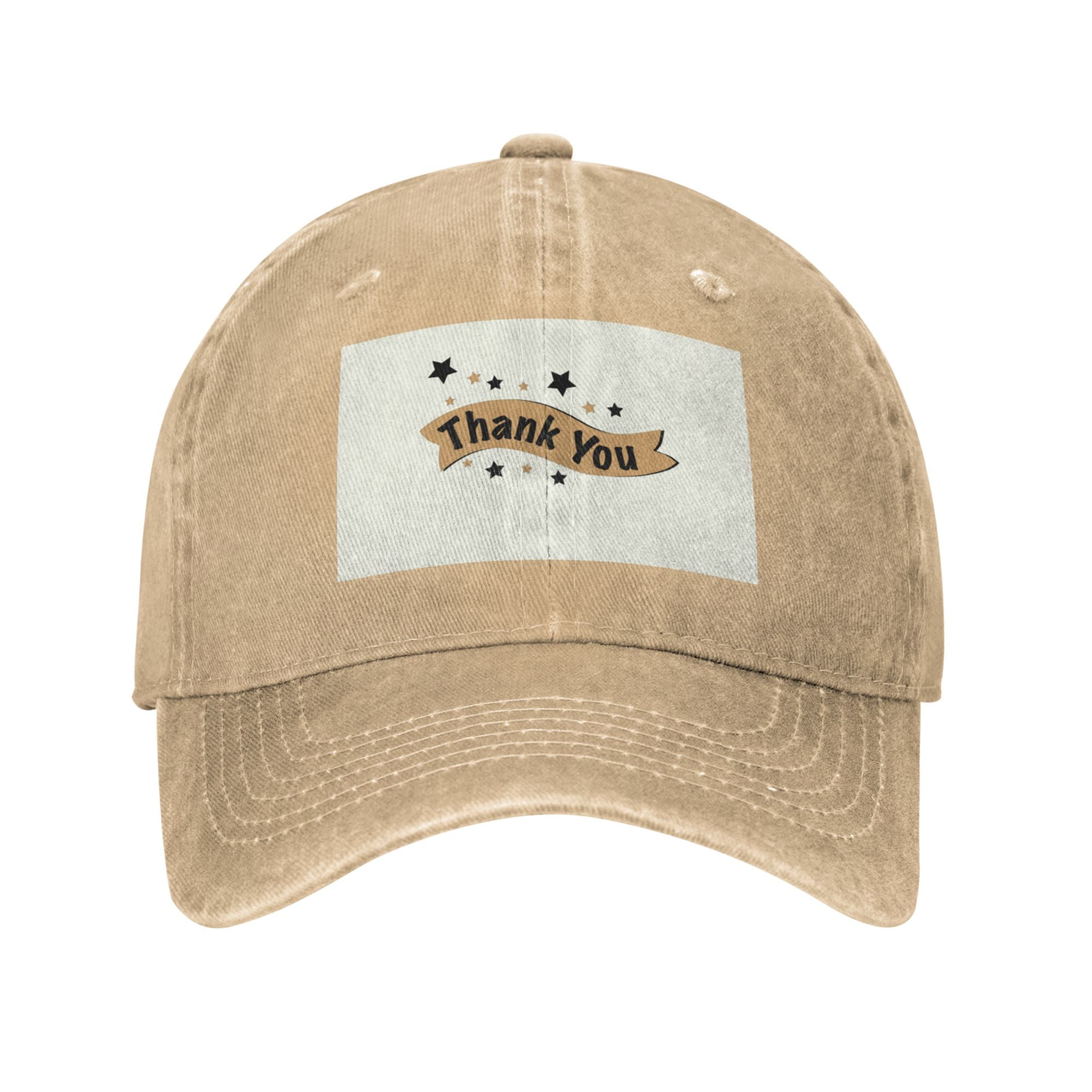 DouZhe Adjustable Washed Cotton Baseball Cap - Thank You Ornament ...