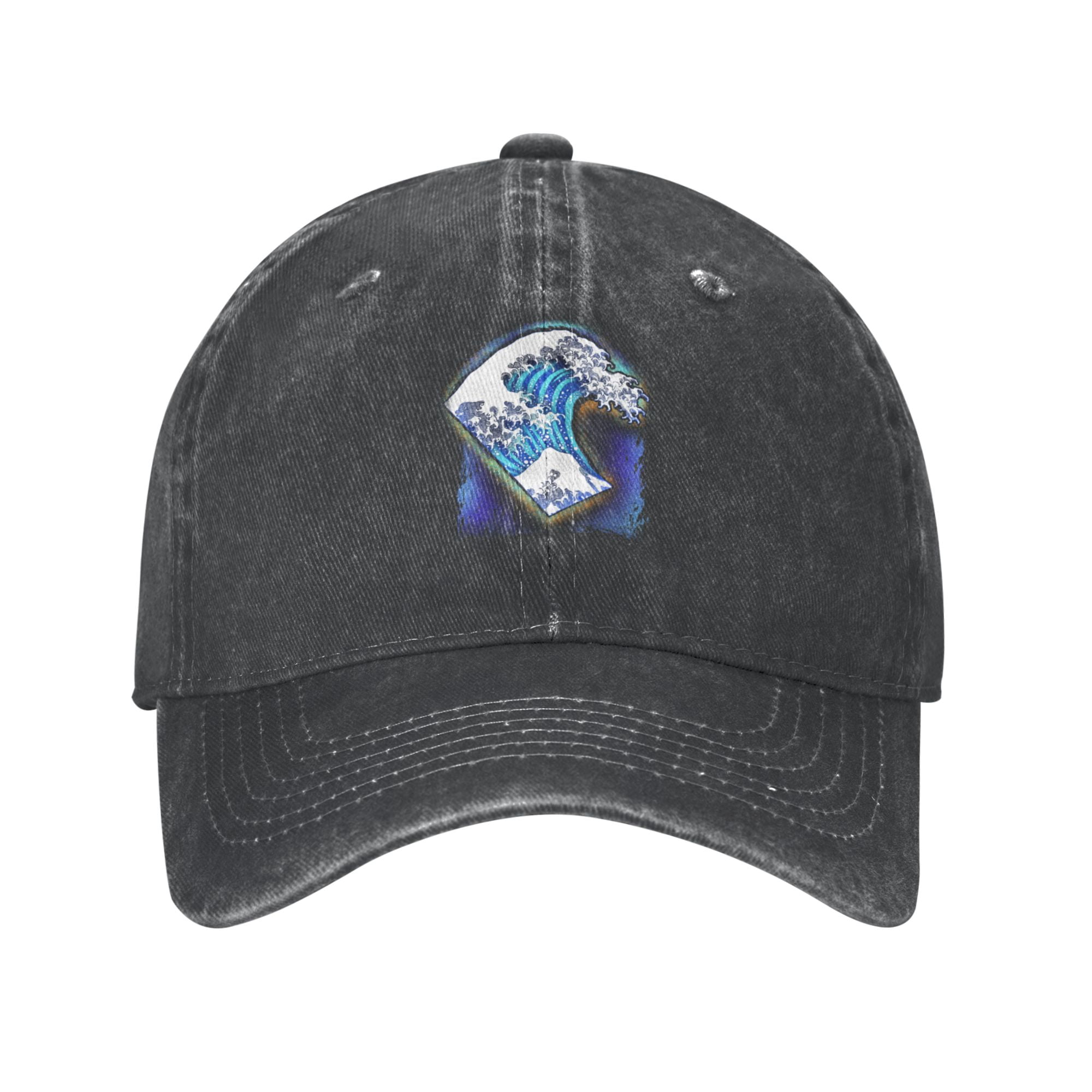 DouZhe Adjustable Washed Cotton Baseball Cap - The Great Wave Kanagawa ...