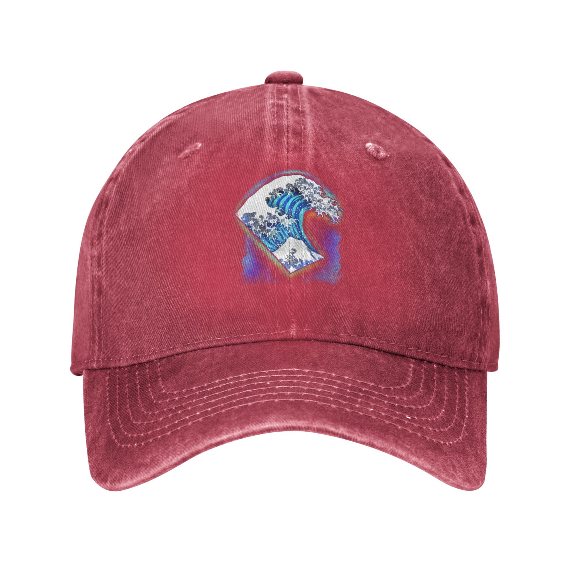 DouZhe Adjustable Washed Cotton Baseball Cap - The Great Wave Kanagawa ...