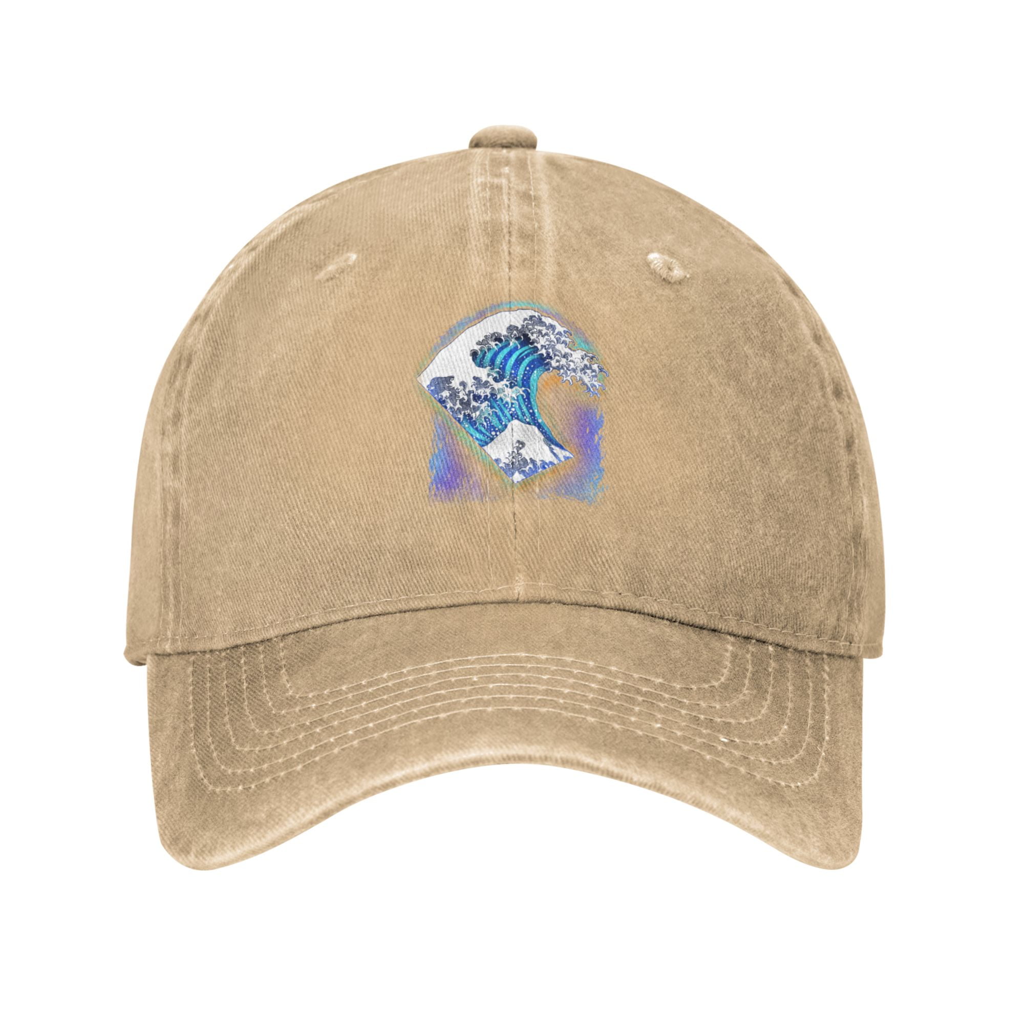 DouZhe Adjustable Washed Cotton Baseball Cap - The Great Wave Kanagawa ...