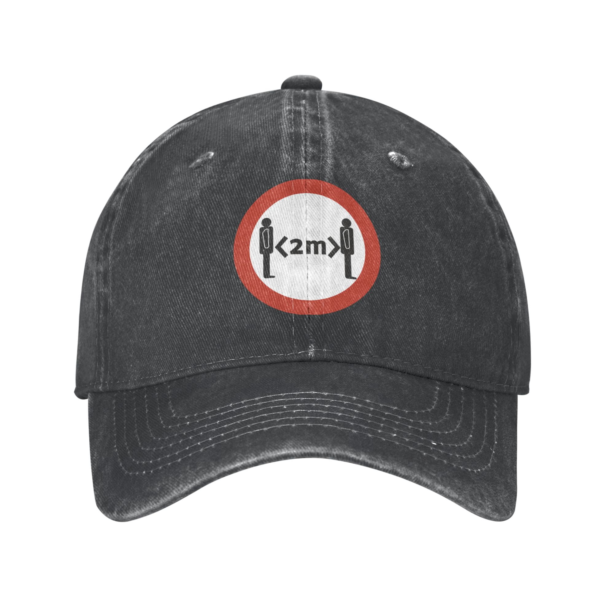 DouZhe Adjustable Washed Cotton Baseball Cap - Two Meters Warning ...