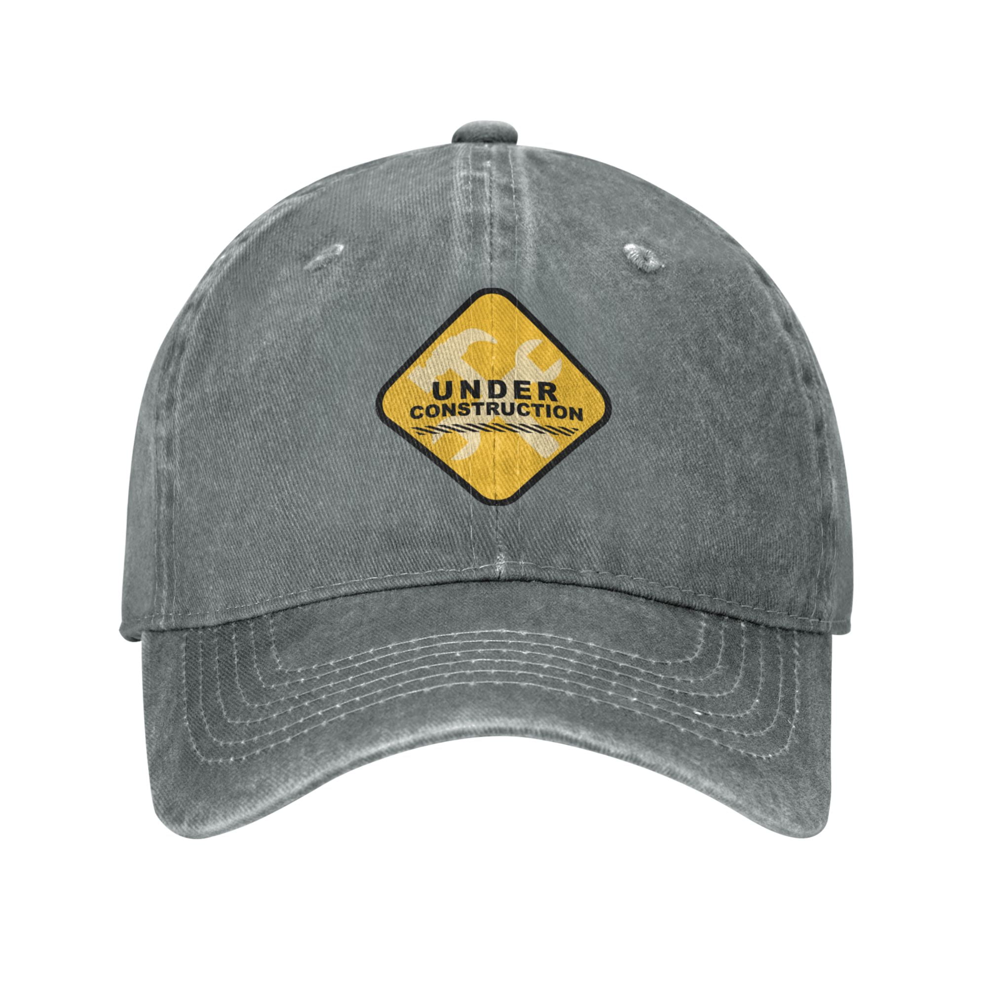 DouZhe Adjustable Washed Cotton Baseball Cap - Under Construction Sign ...