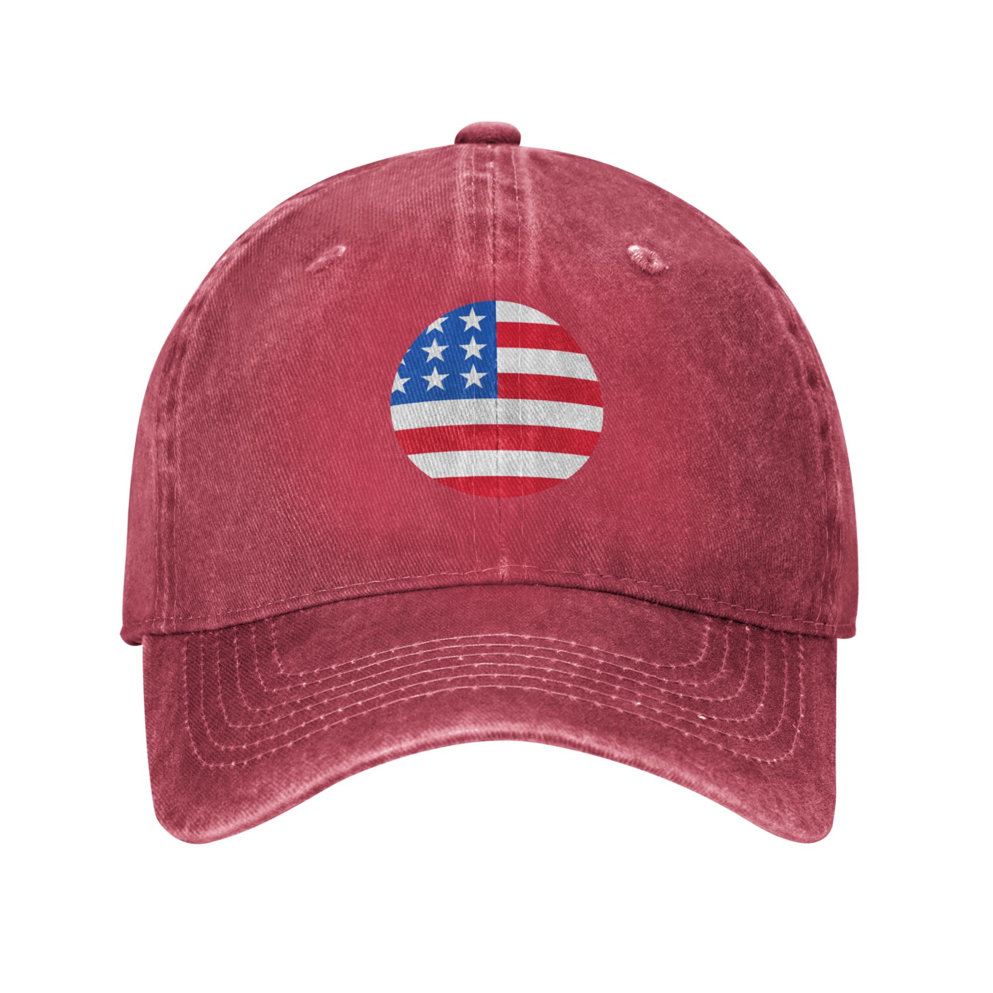 DouZhe Adjustable Washed Cotton Baseball Cap - United States Flag ...