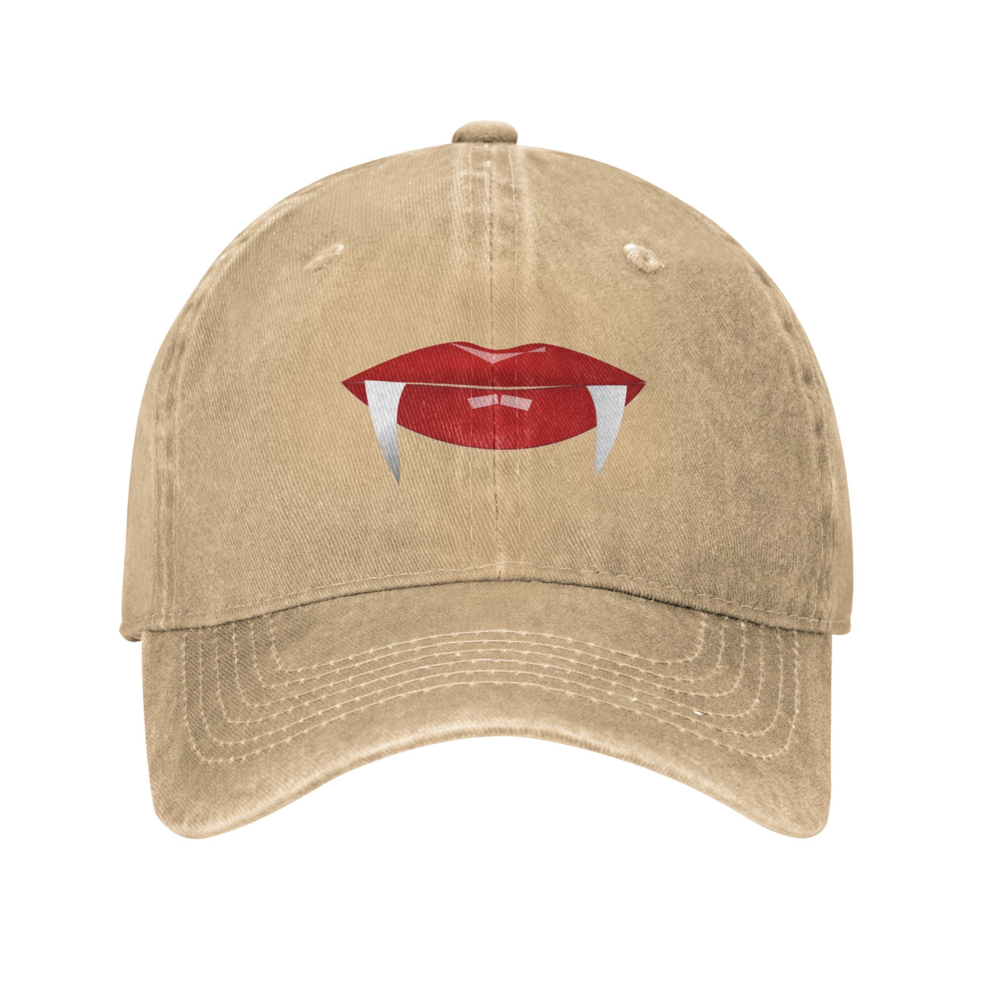 DouZhe Adjustable Washed Cotton Baseball Cap - Vampire Dracula Lips ...