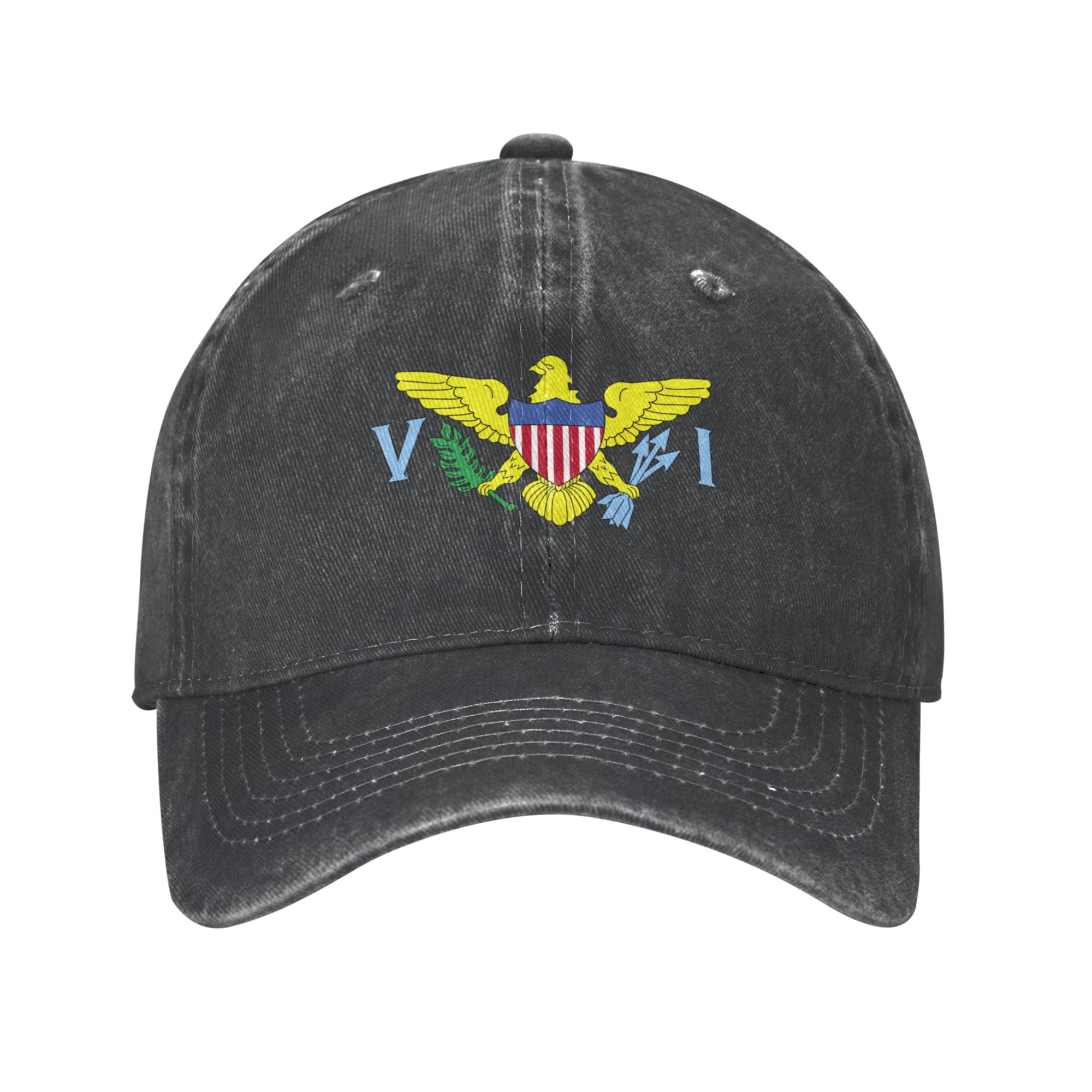 DouZhe Adjustable Washed Cotton Baseball Cap - Virgin Islands Flag ...
